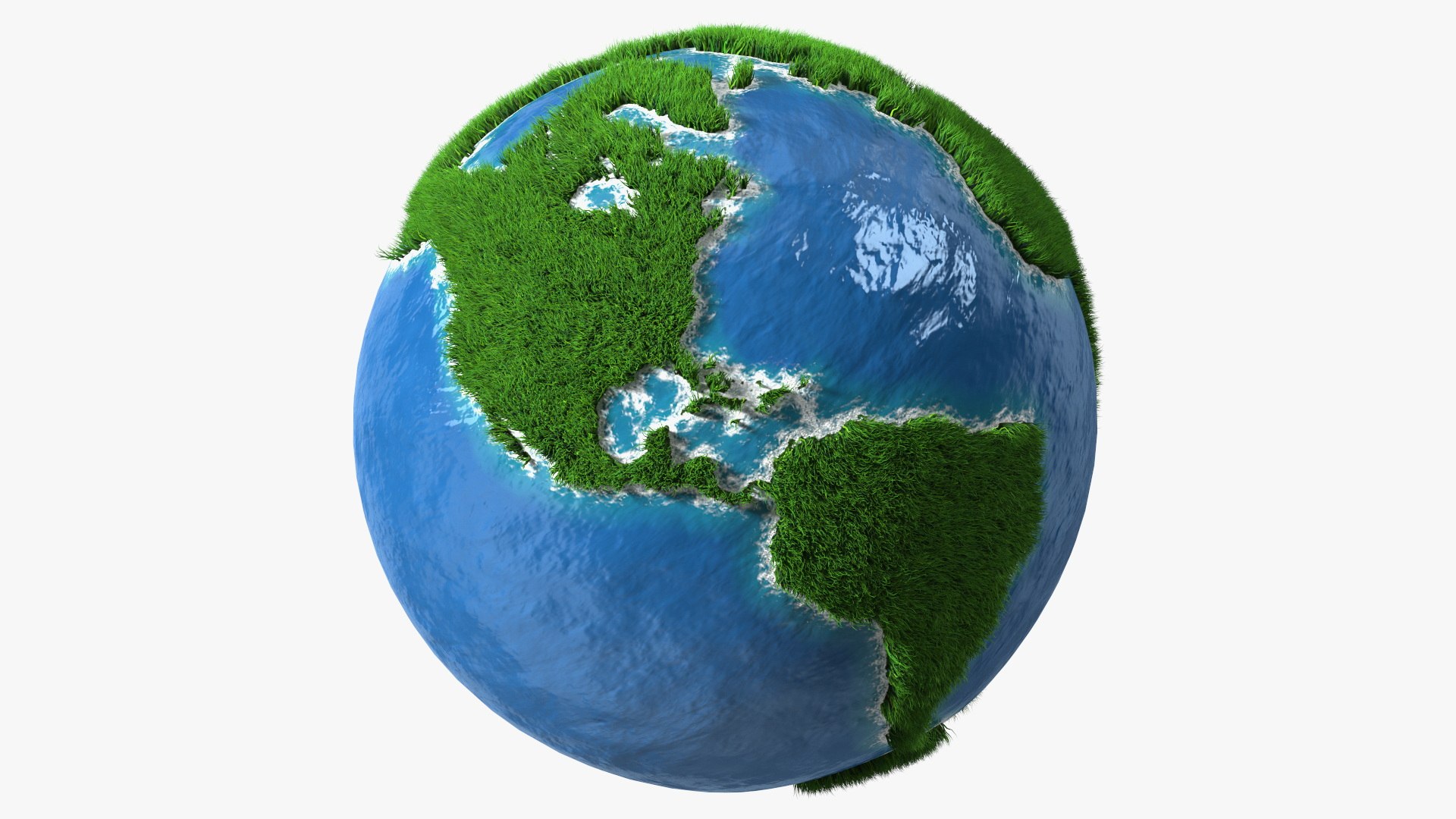 3D Model Stylized Earth Globe With Green Grass Fur - TurboSquid 2185897