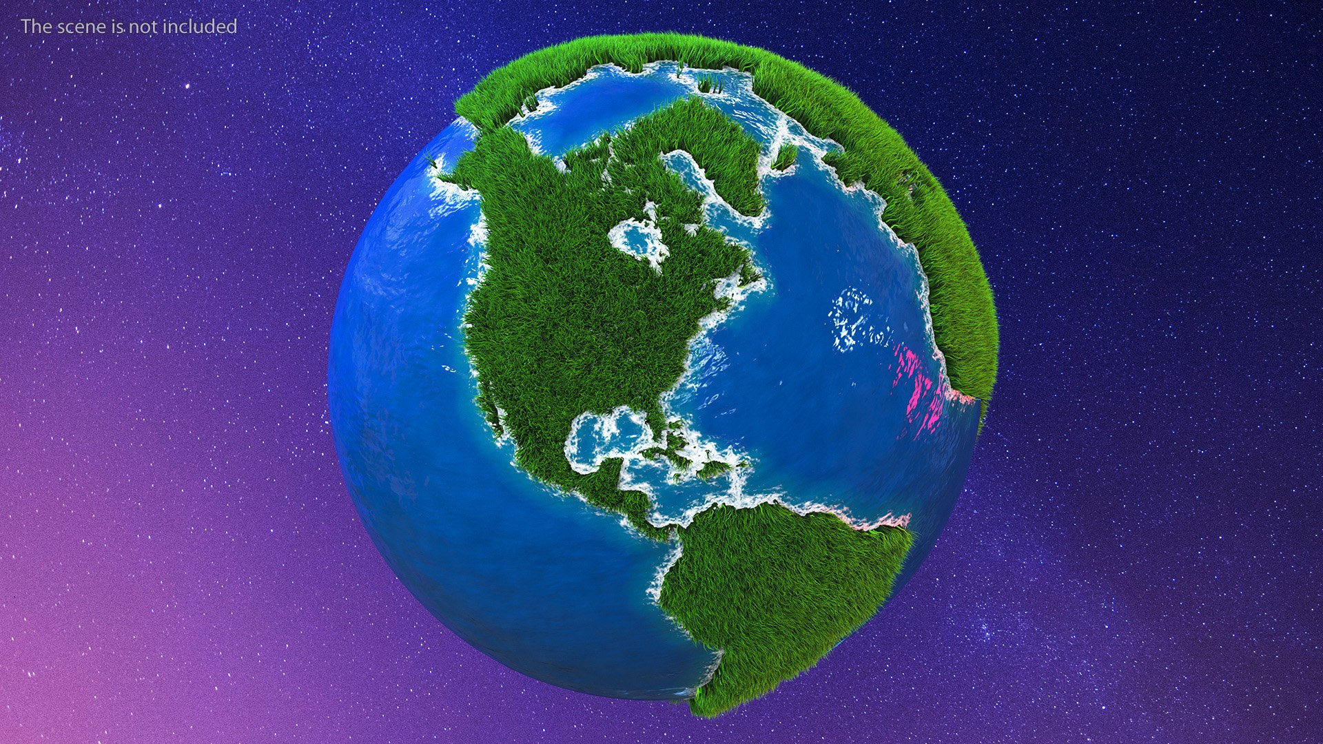 3D Model Stylized Earth Globe With Green Grass Fur - TurboSquid 2185897