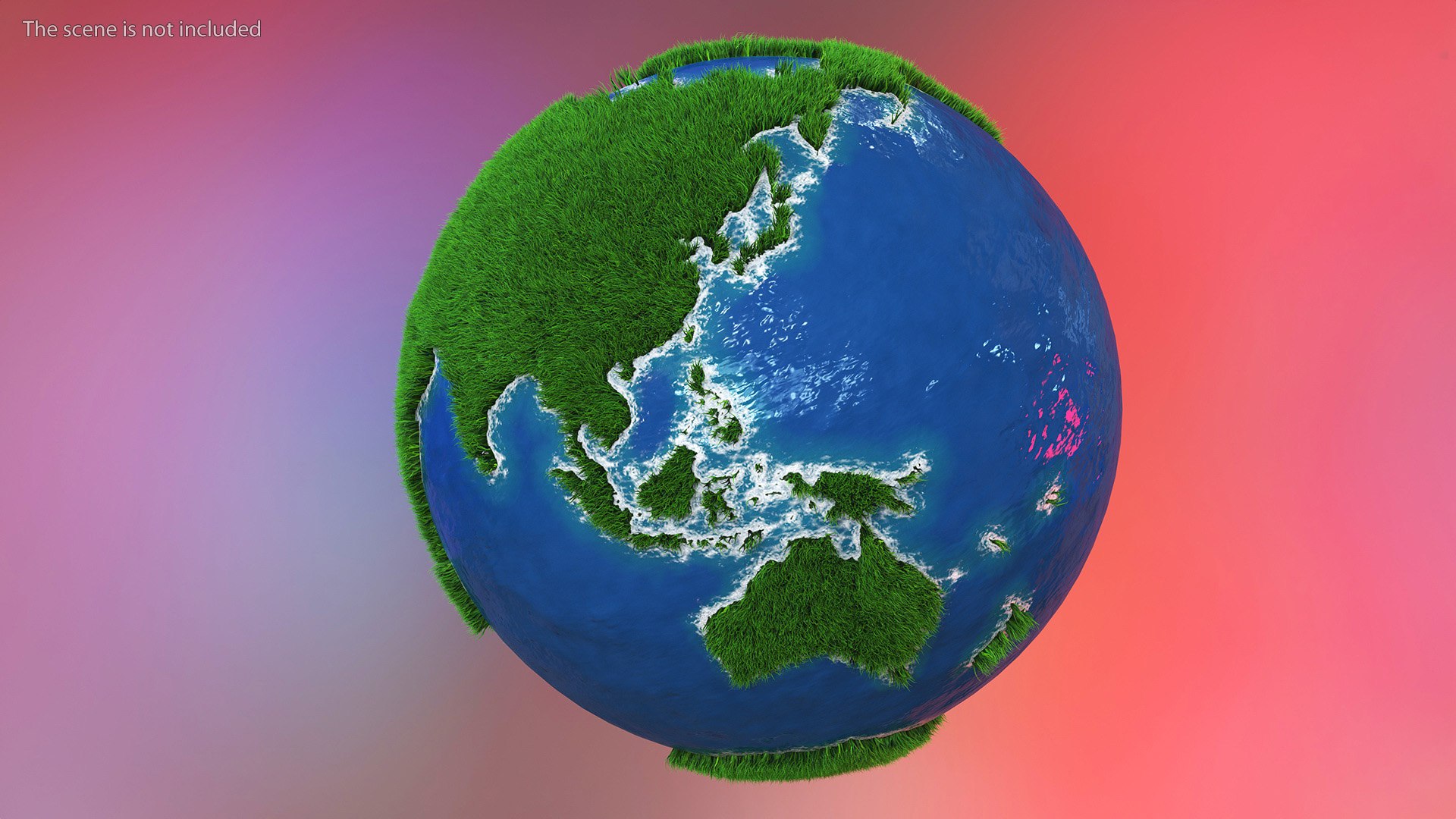 3D Model Stylized Earth Globe With Green Grass Fur - TurboSquid 2185897