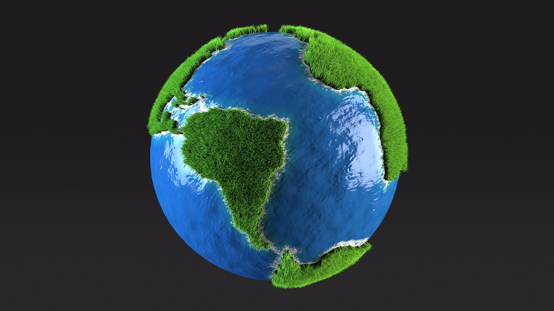 3D Model Stylized Earth Globe With Green Grass Fur - TurboSquid 2185897