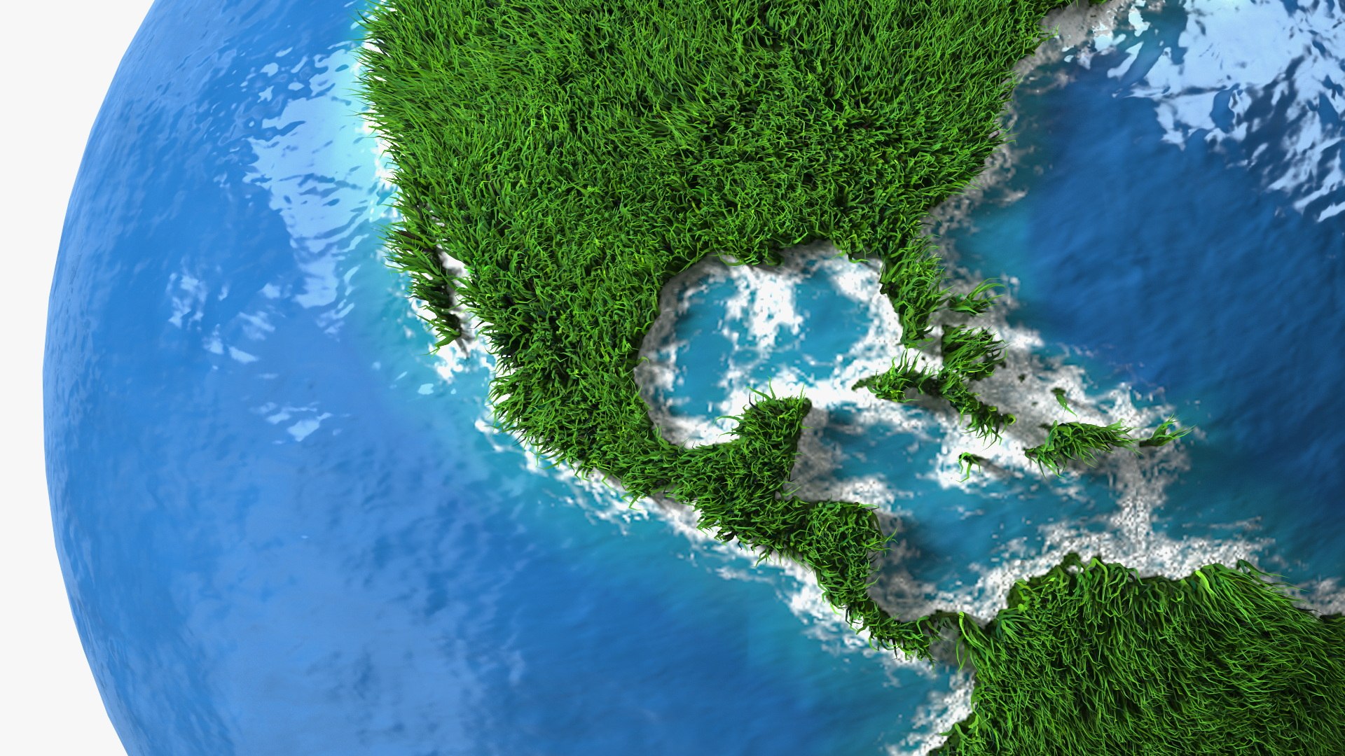 3D Model Stylized Earth Globe With Green Grass Fur - TurboSquid 2185897
