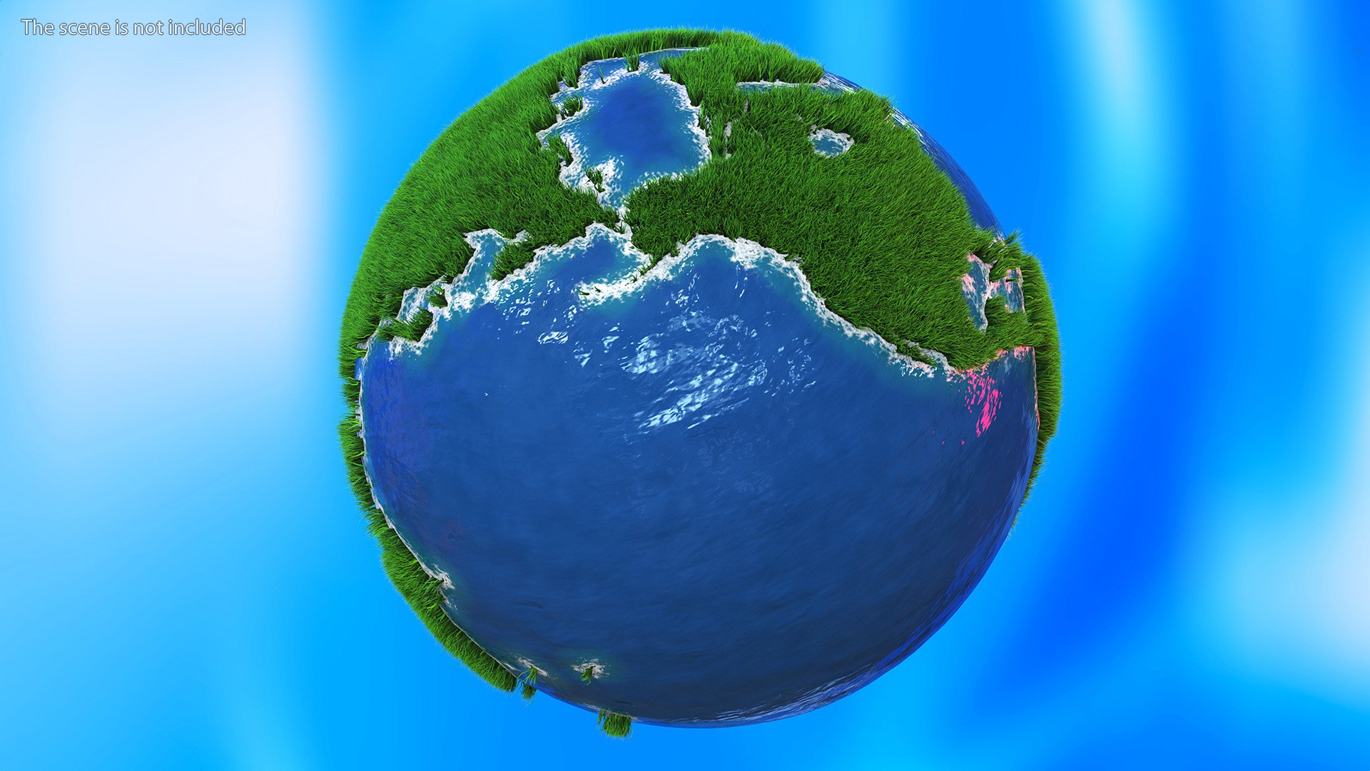 3D Model Stylized Earth Globe With Green Grass Fur - TurboSquid 2185897