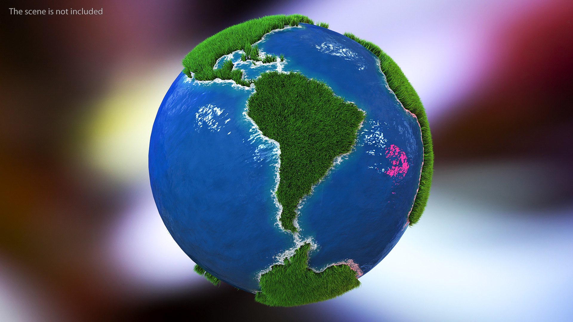 3D Model Stylized Earth Globe With Green Grass Fur - TurboSquid 2185897