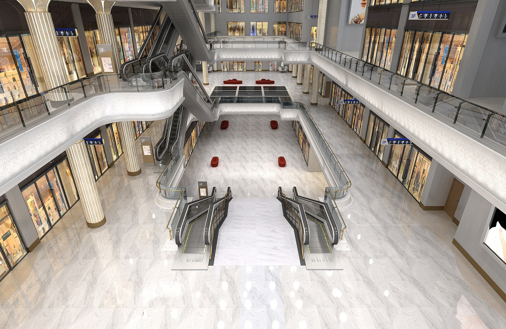 Shopping Mall Interior 01 3D Model - TurboSquid 2281174