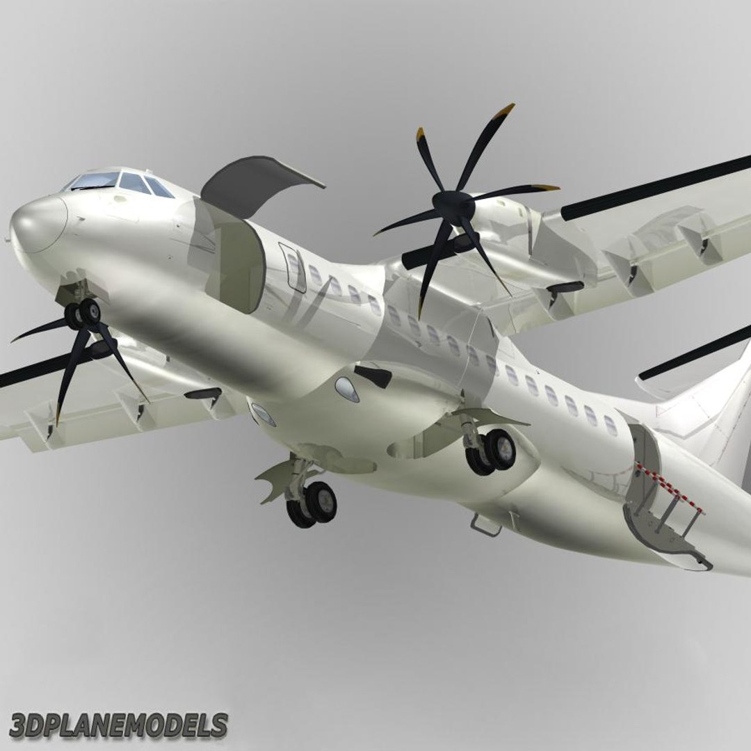 3d Atr 42-500 Generic White Model