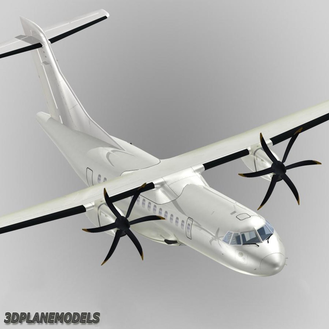 3d Atr 42-500 Generic White Model