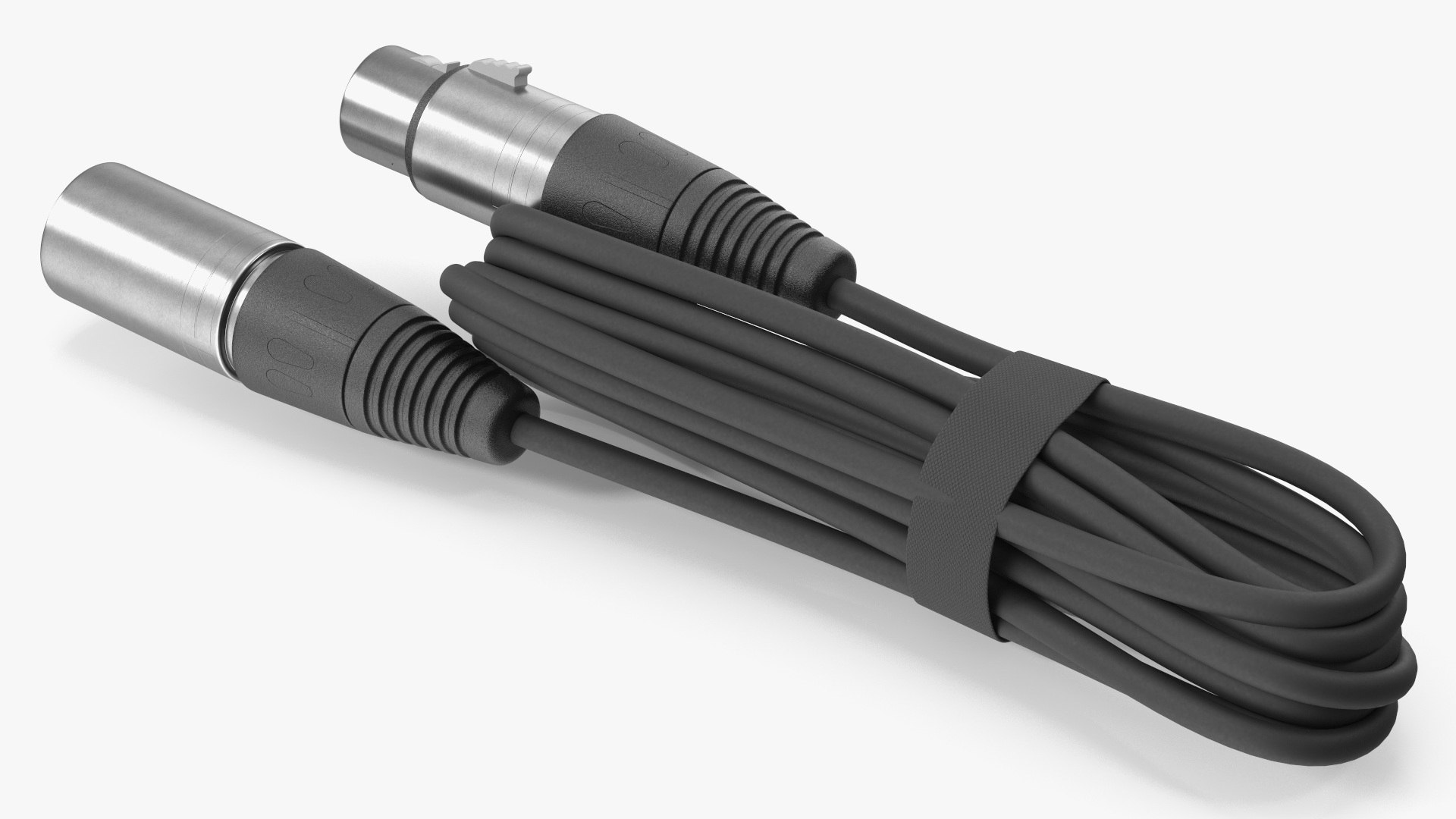 3D Audio Signal Transfer XLR Cable Black - TurboSquid 2456097