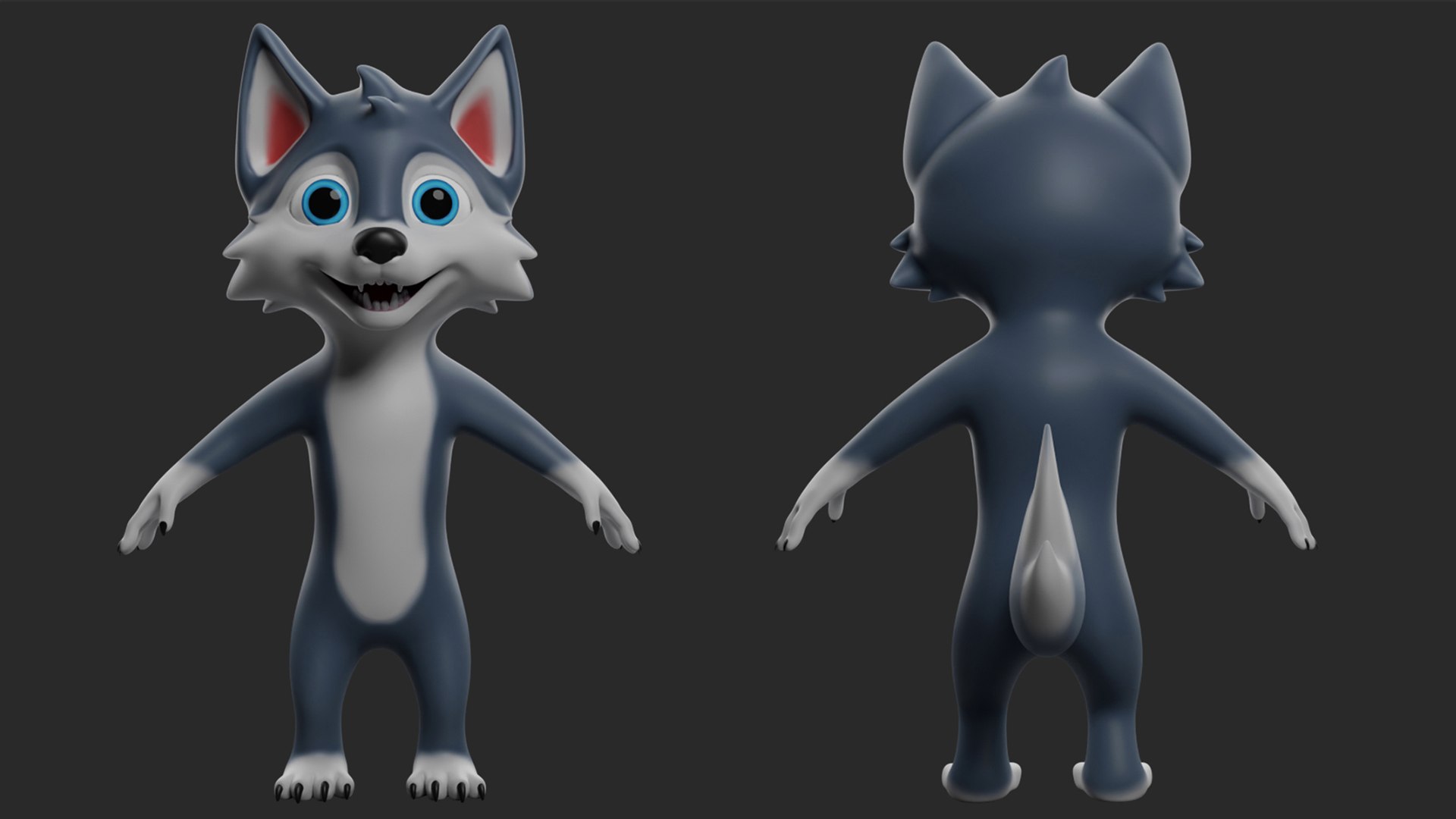 3D Cartoon Wolf - TurboSquid 2401183