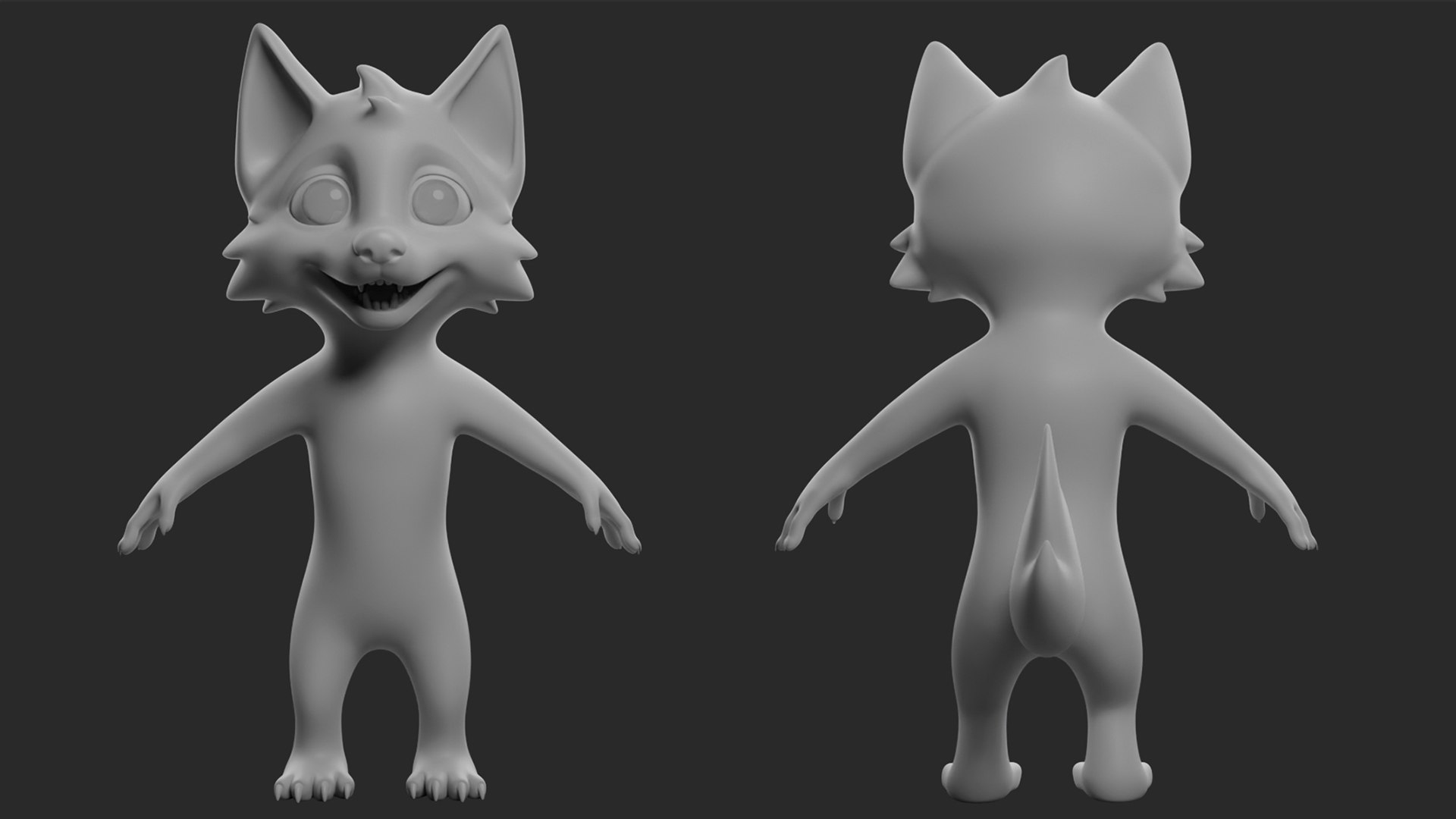 3D Cartoon Wolf - TurboSquid 2401183