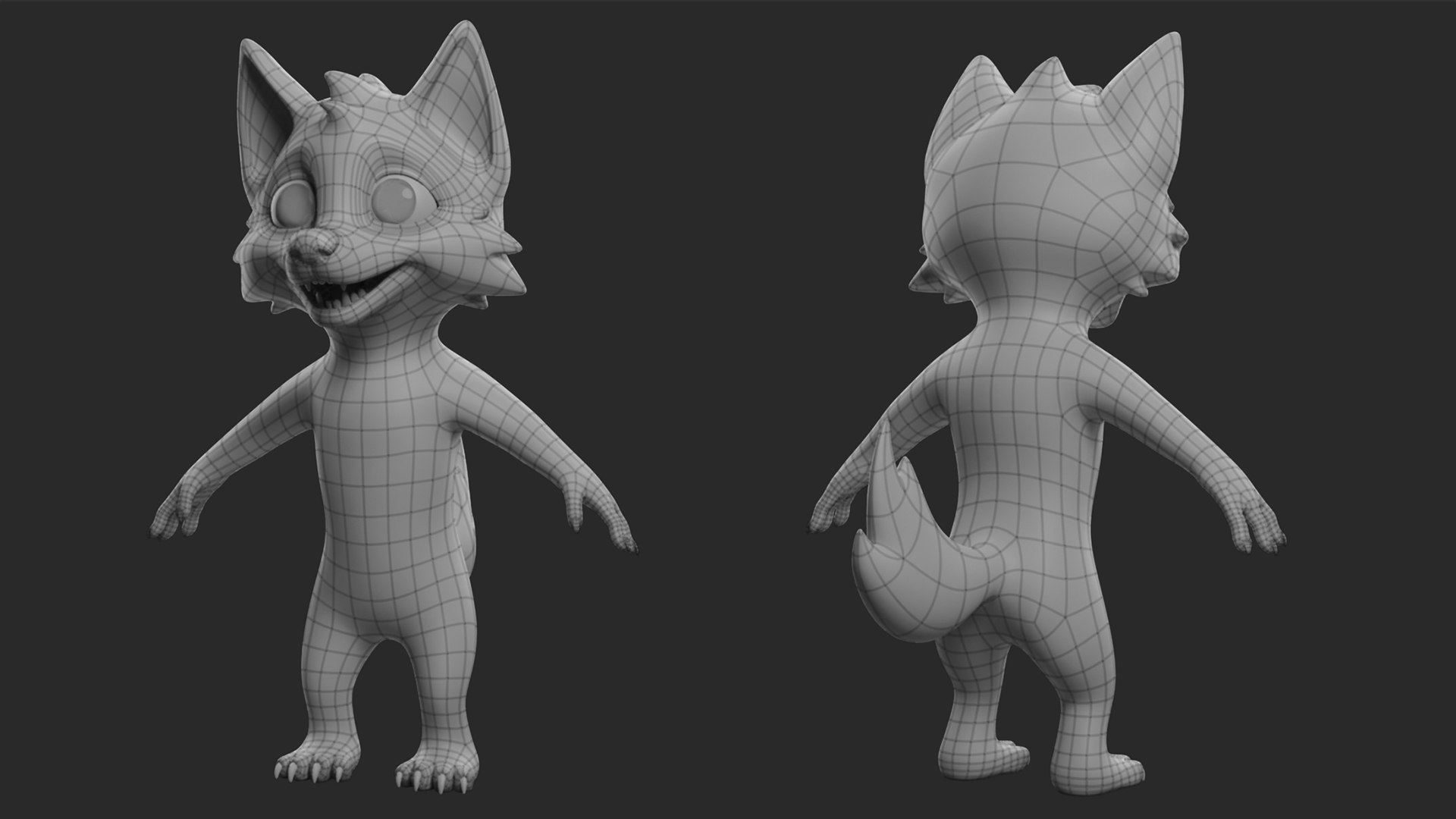 3D Cartoon Wolf - TurboSquid 2401183
