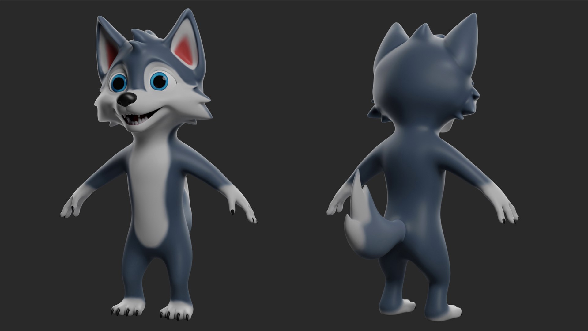 3D Cartoon Wolf - TurboSquid 2401183