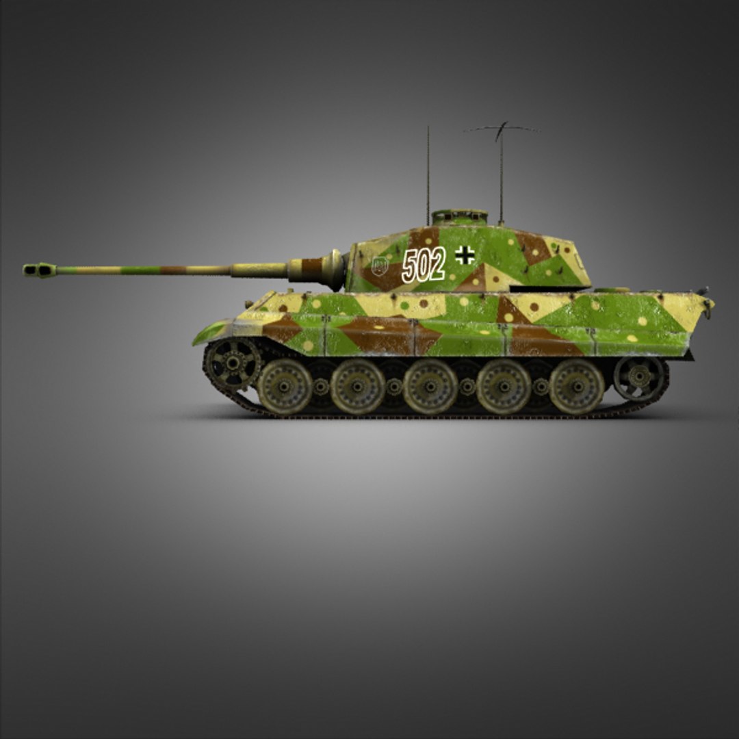 King Tiger Tank 3d Obj
