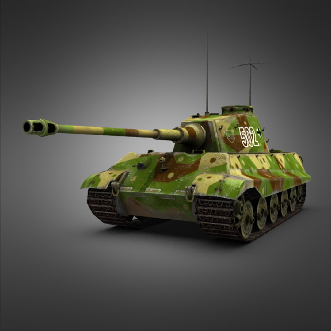 King Tiger Tank 3d Obj