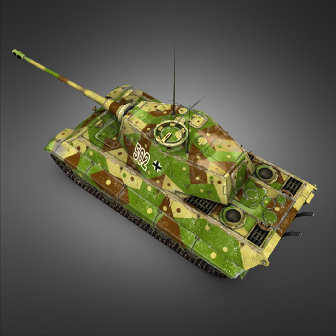 King Tiger Tank 3d Obj