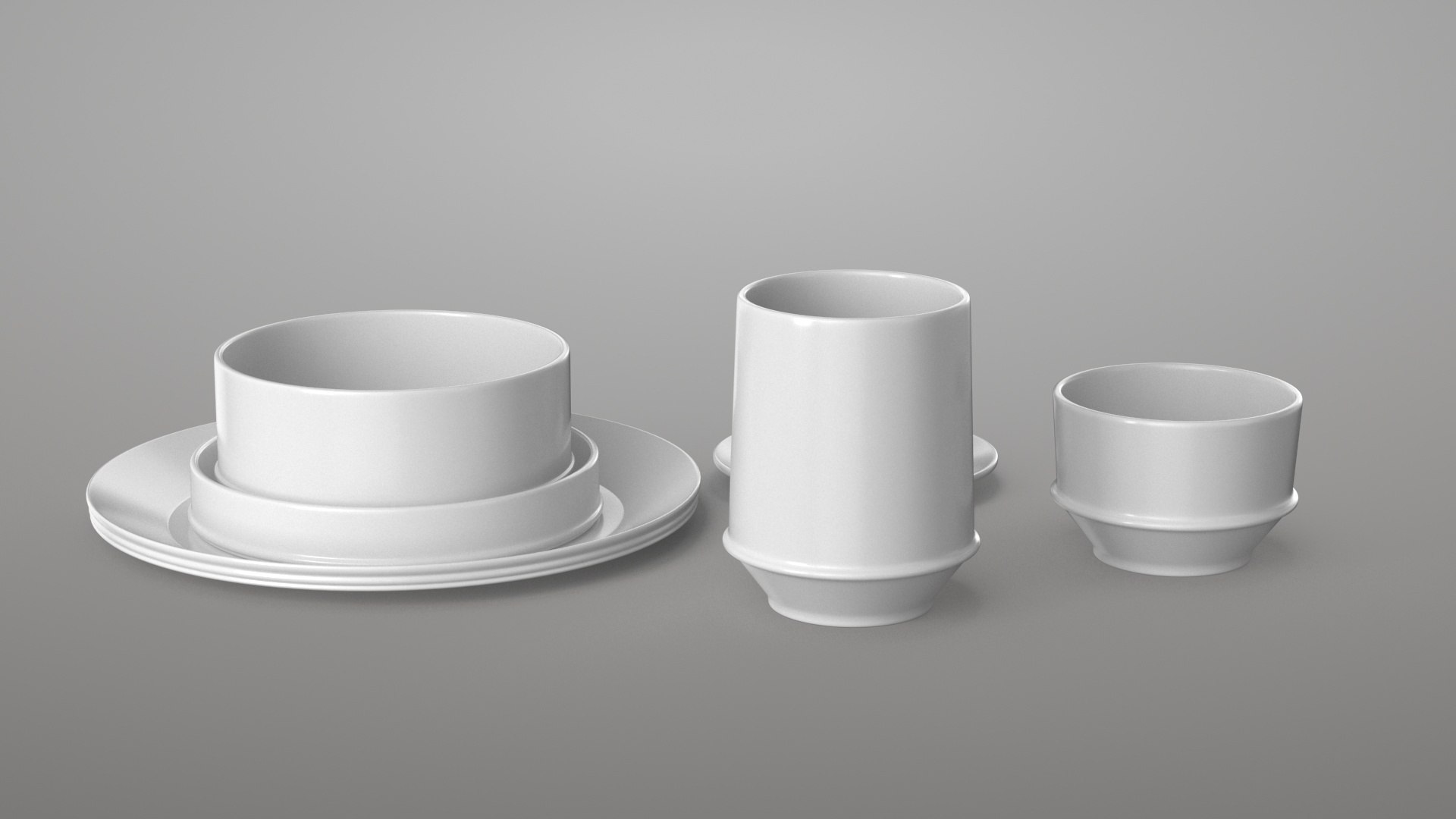 3D Model Tableware Set 2v 7in1 PBR - TurboSquid 2224662