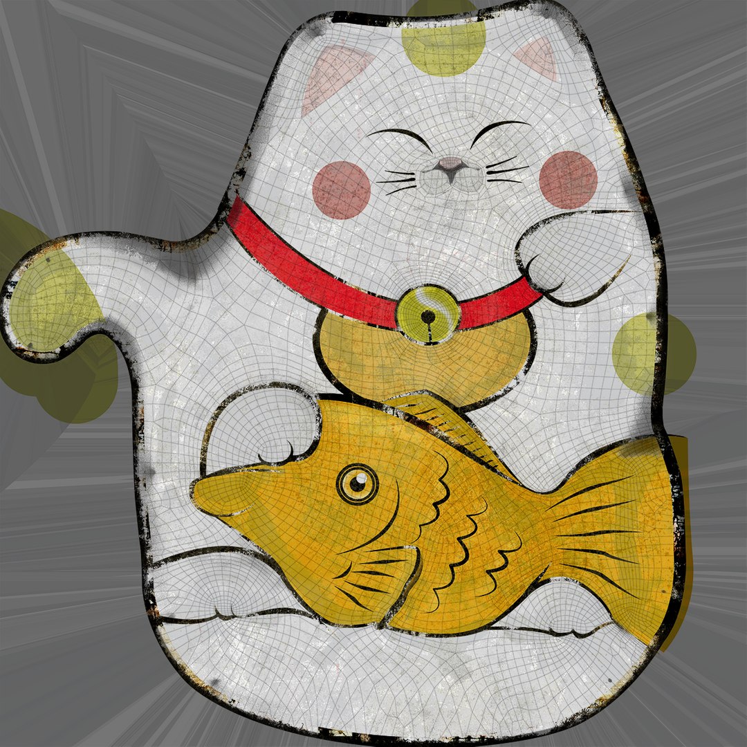 3D Japanese Maneki Neko Neon Light Sign - TurboSquid 2408250