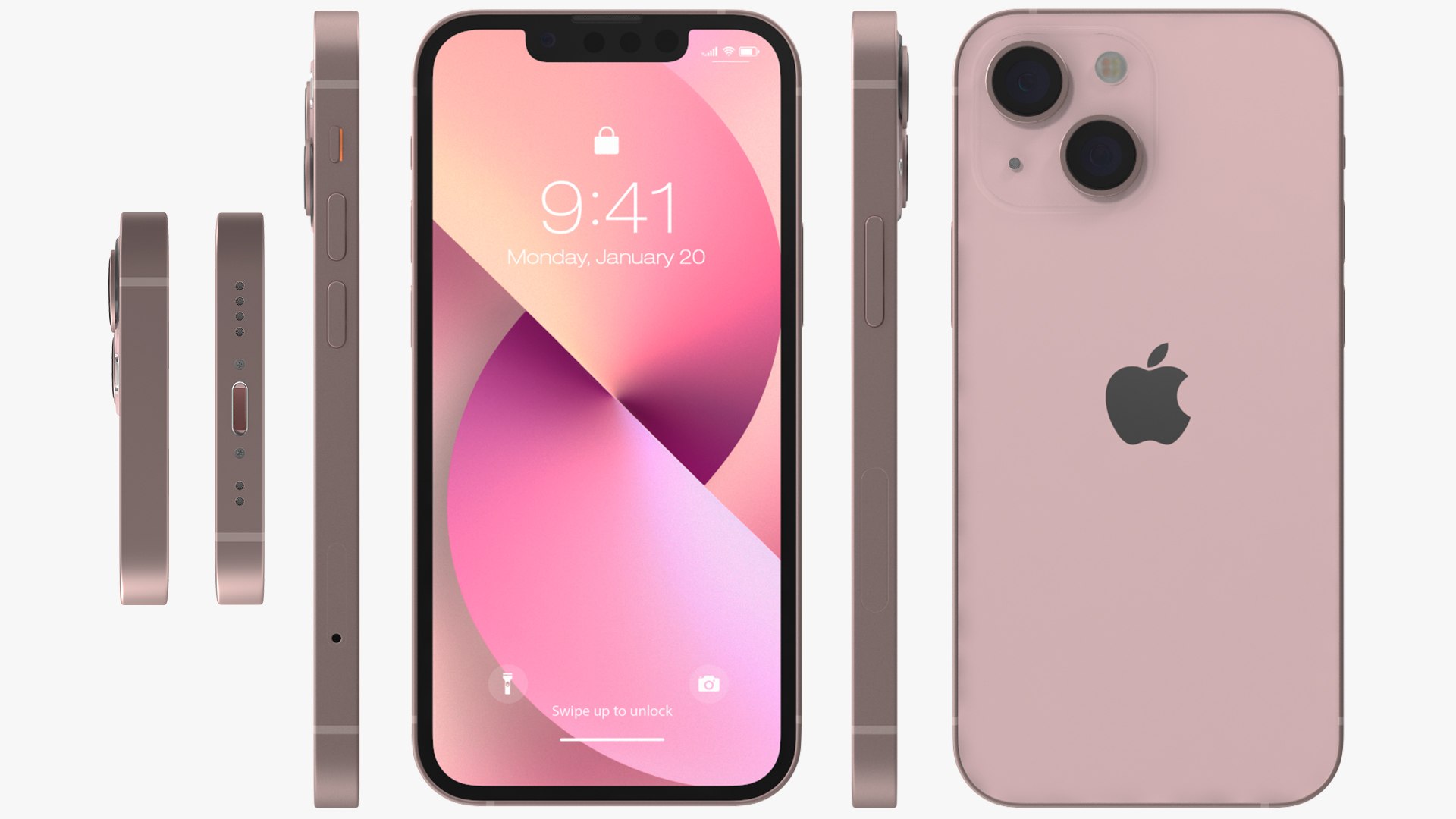 3D Apple iPhone 13 Mini Pink - TurboSquid 1824316