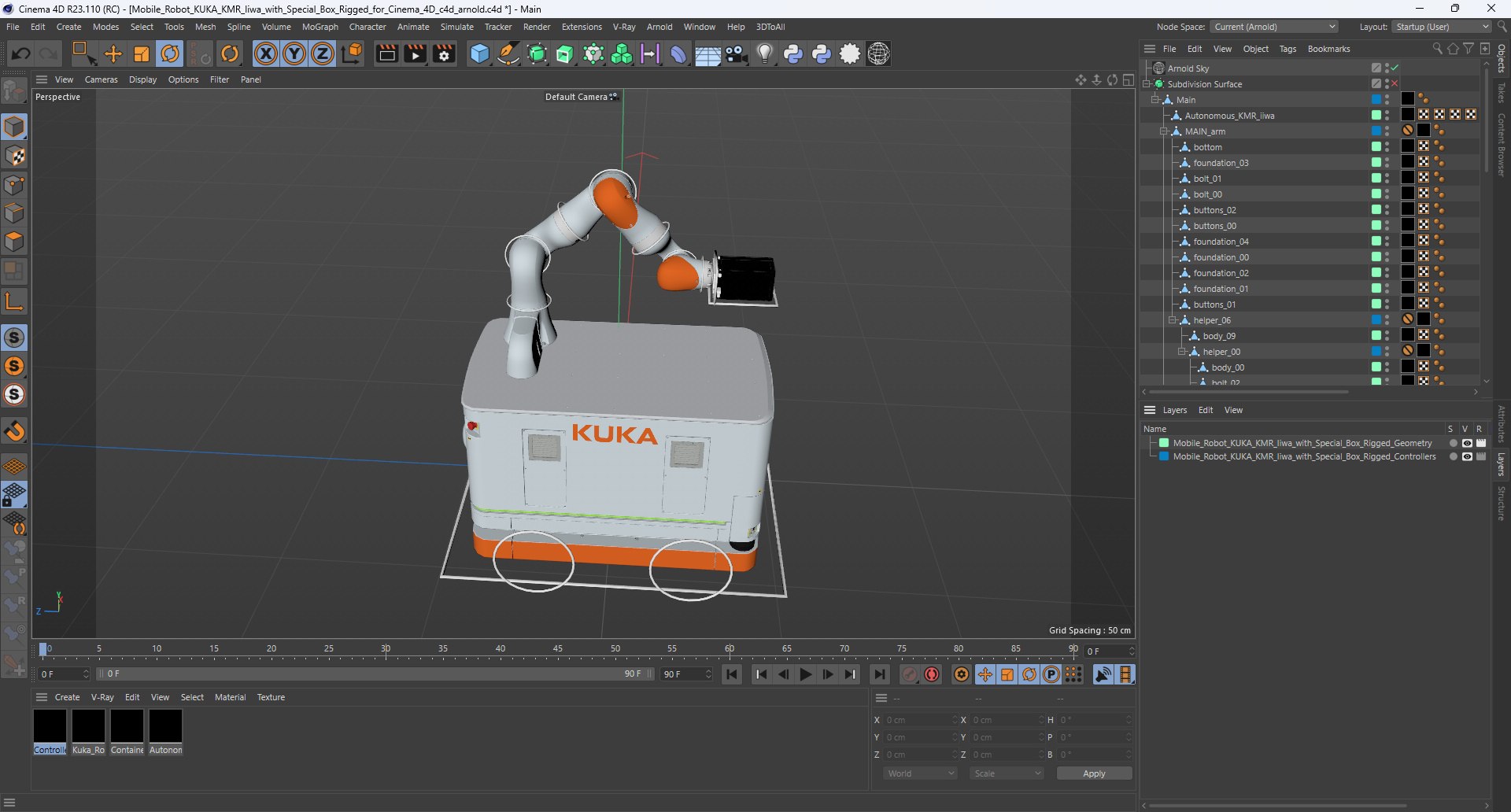Mobile Robot KUKA KMR Iiwa With Special Box Rigged For Cinema 4D 3D ...