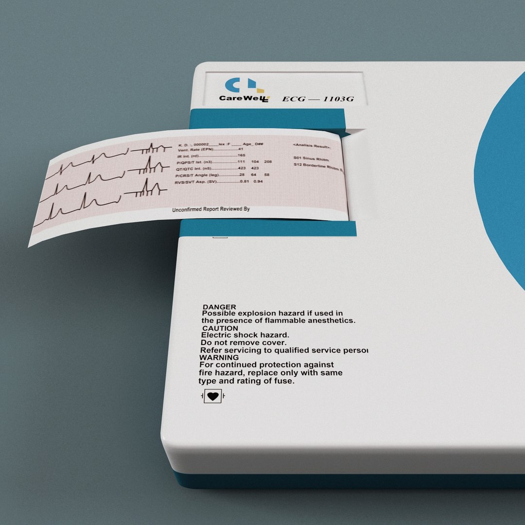 3d Model Ecg Machine Electrocardiograph Carewell