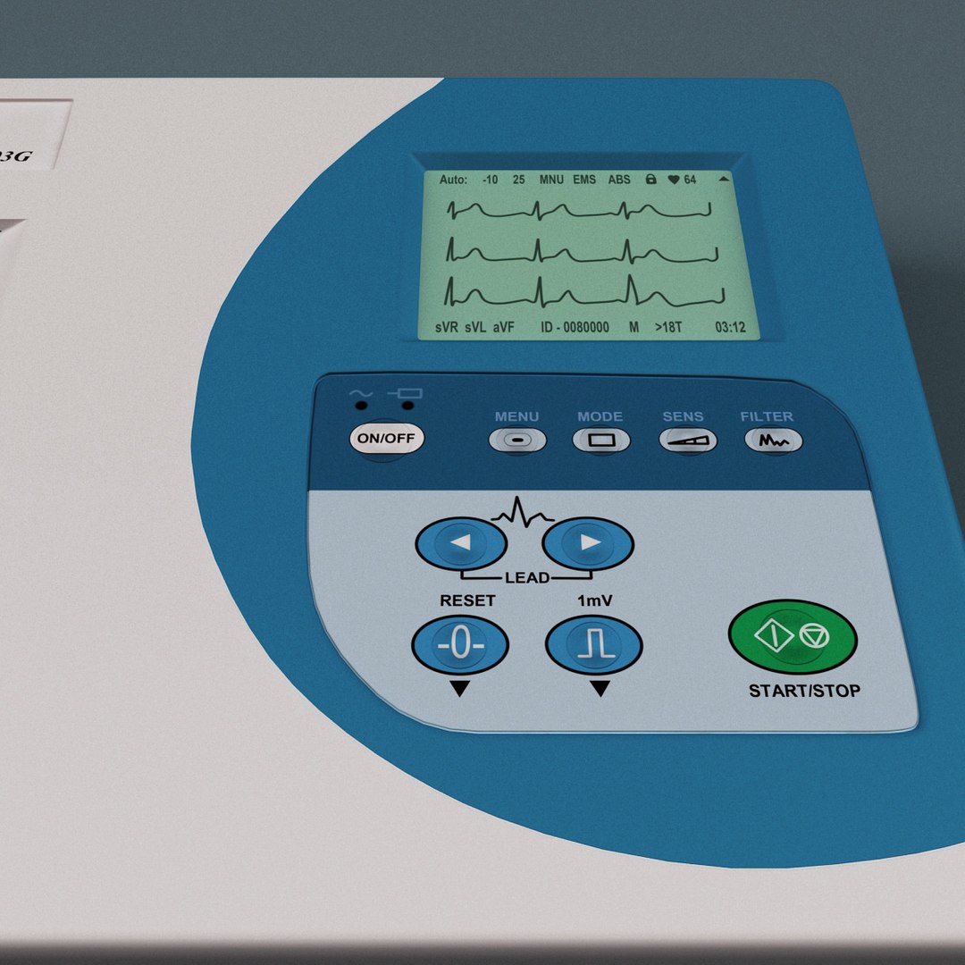 3d Model Ecg Machine Electrocardiograph Carewell