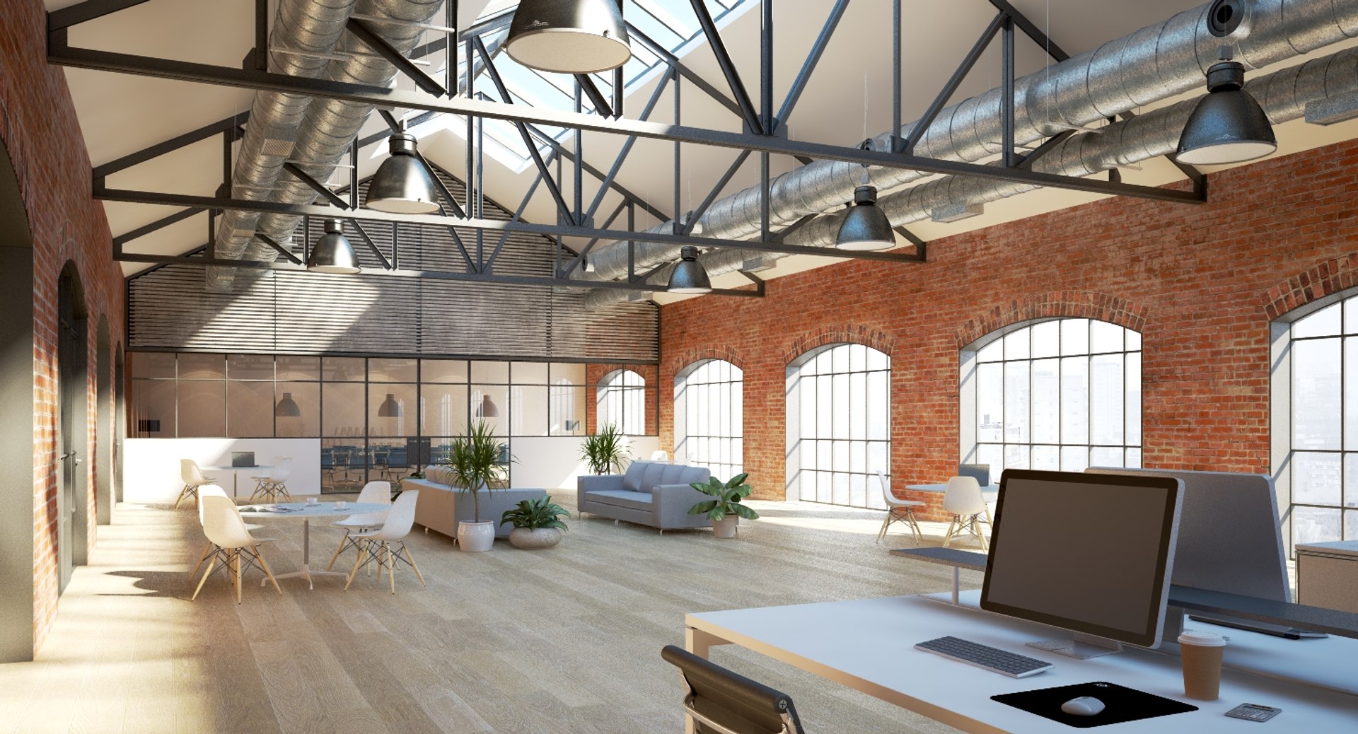 3d Model Of Industrial Office Interior