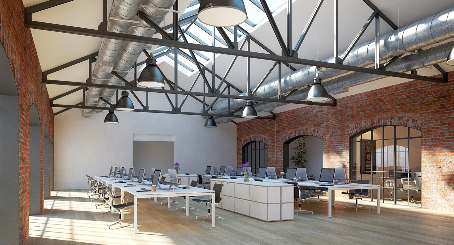 3d Model Of Industrial Office Interior