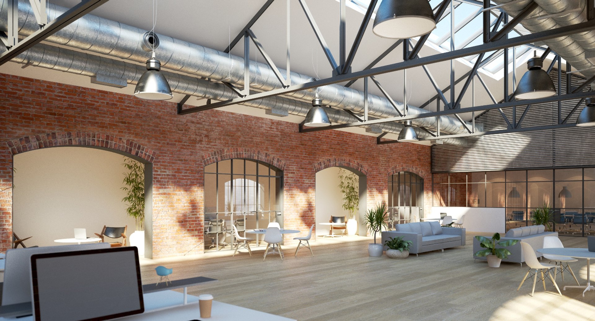 3d Model Of Industrial Office Interior