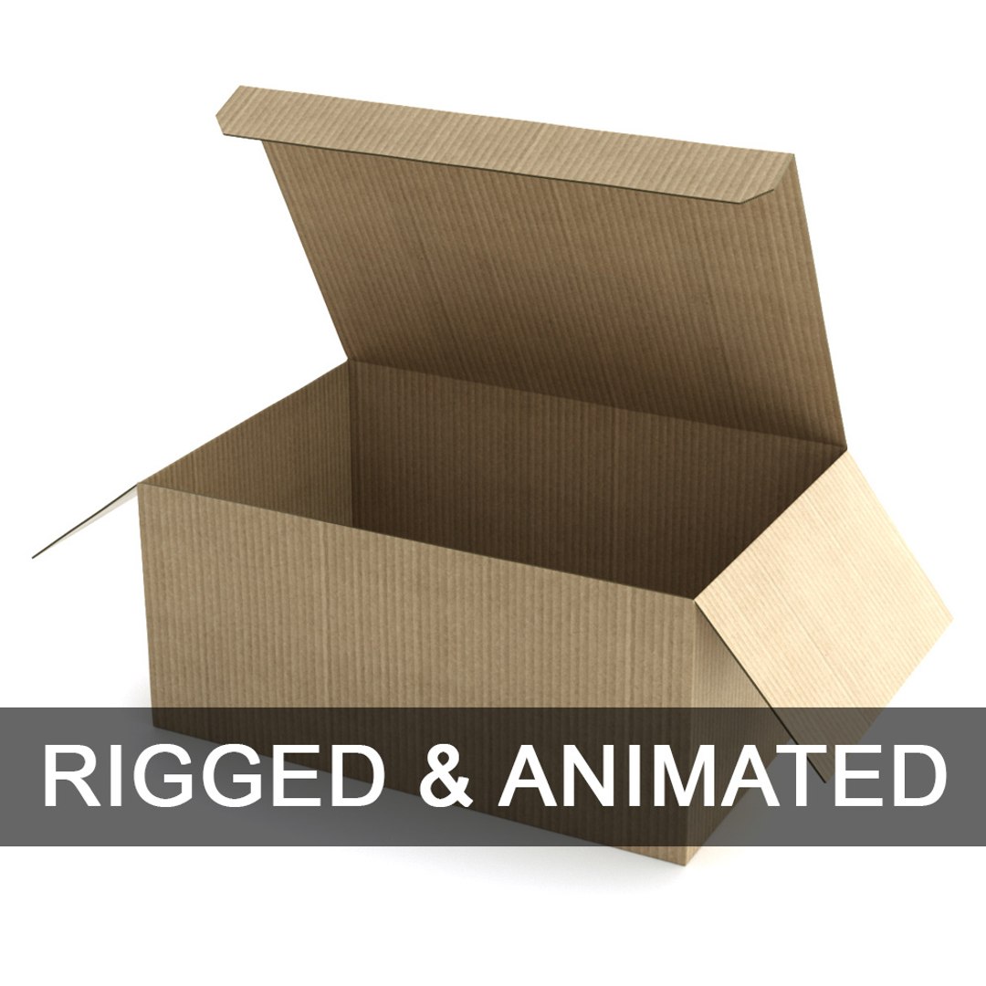 3D rigged cardboard boxe 130x285cm - TurboSquid 1369349