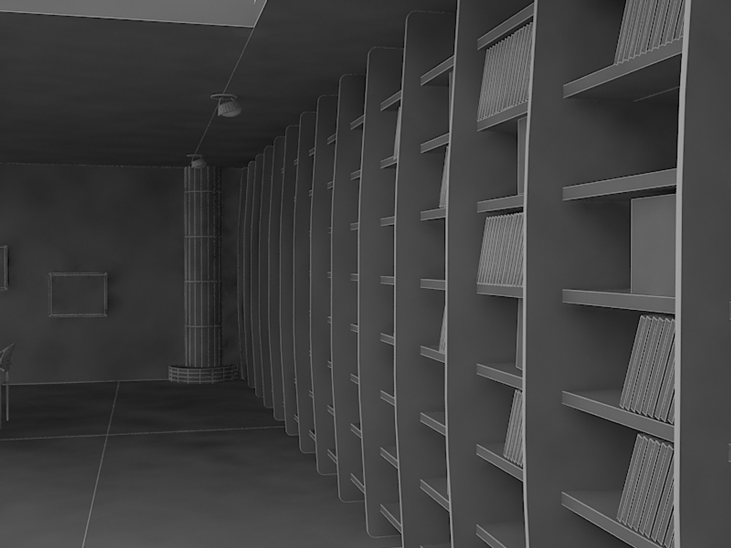 Library Realistic 3ds