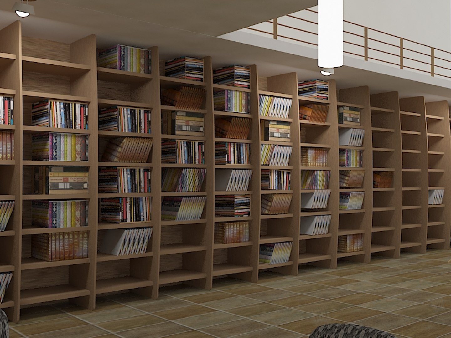 Library Realistic 3ds