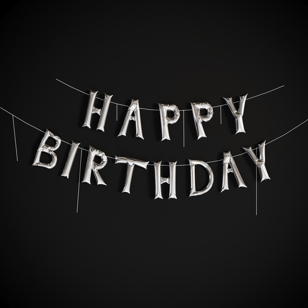 3D Balloons Happy Birthday Model - TurboSquid 2014909