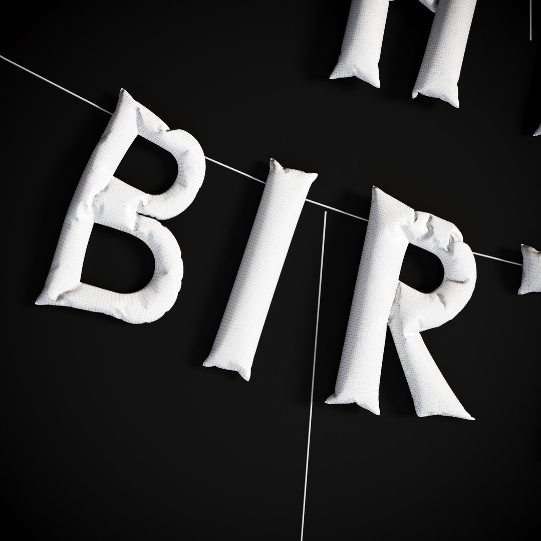 3D Balloons Happy Birthday Model - TurboSquid 2014909
