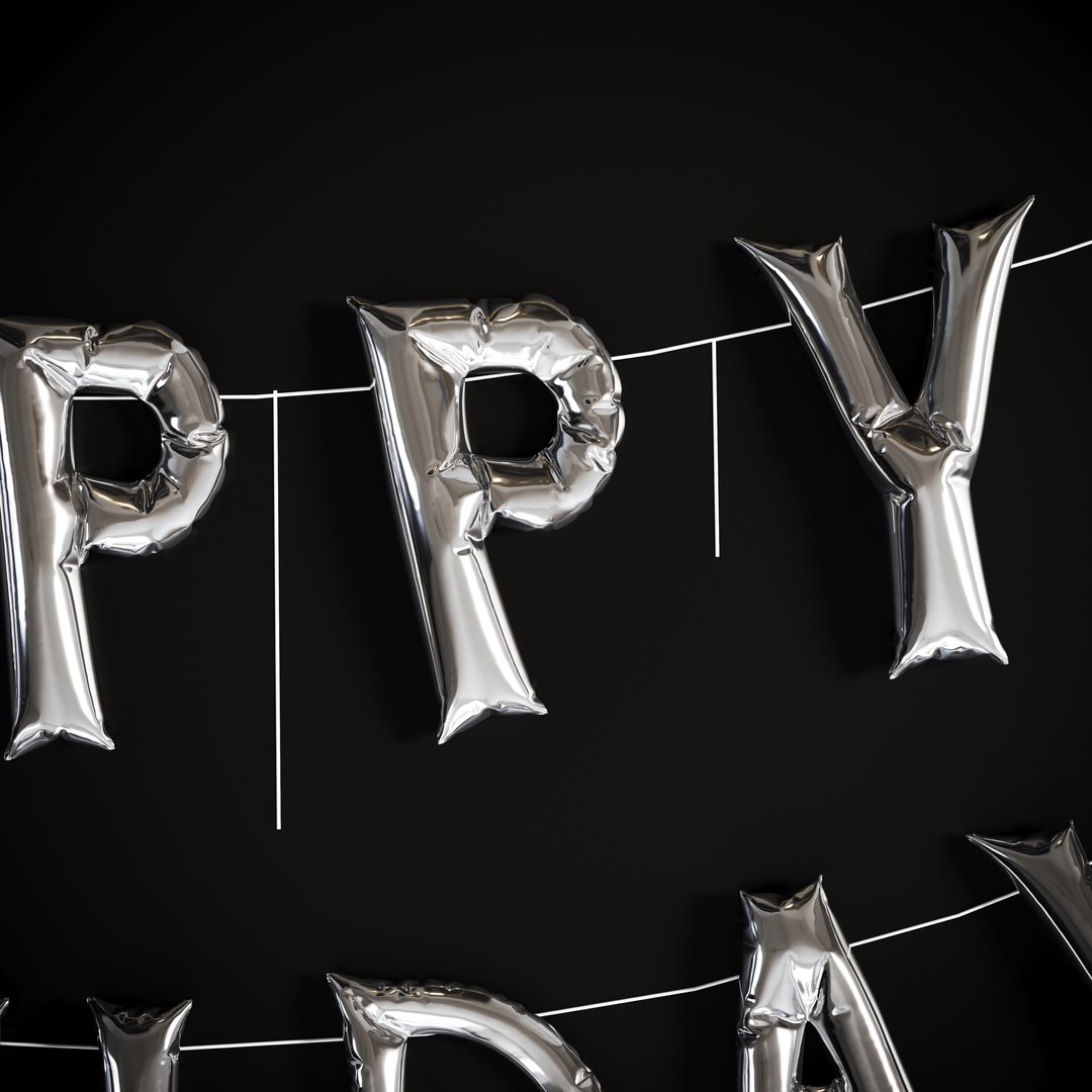 3D Balloons Happy Birthday Model - TurboSquid 2014909