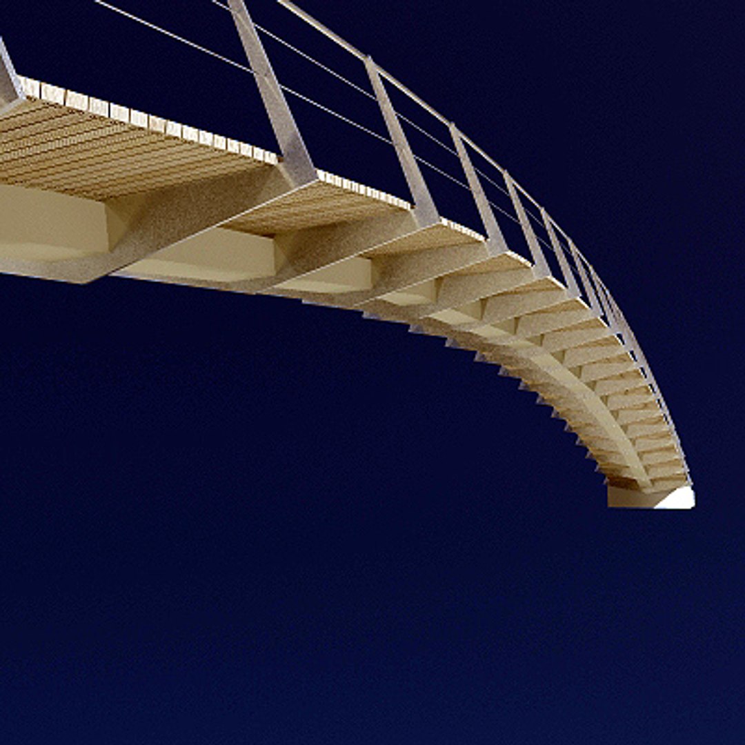 Pedestrian Bow Bridge 3d Max