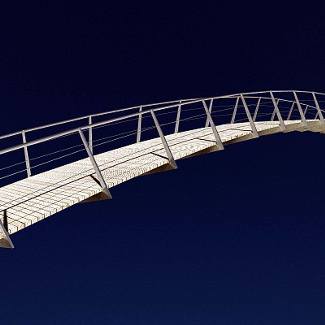 Pedestrian Bow Bridge 3d Max