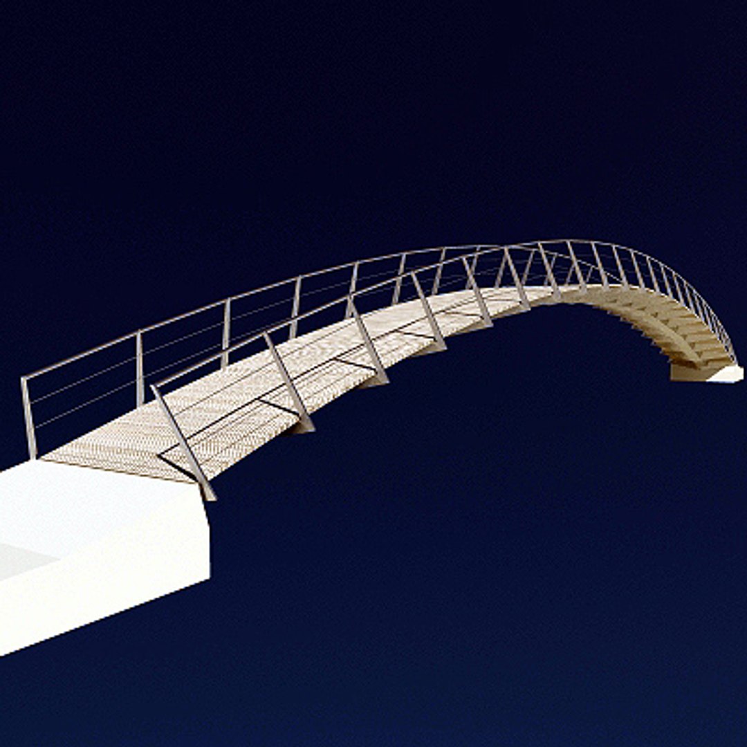 Pedestrian Bow Bridge 3d Max