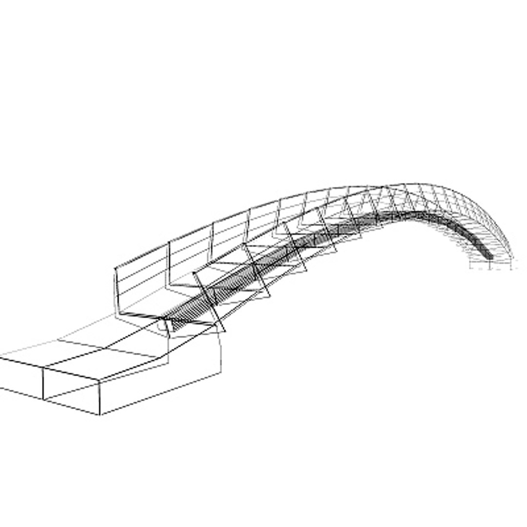 Pedestrian Bow Bridge 3d Max
