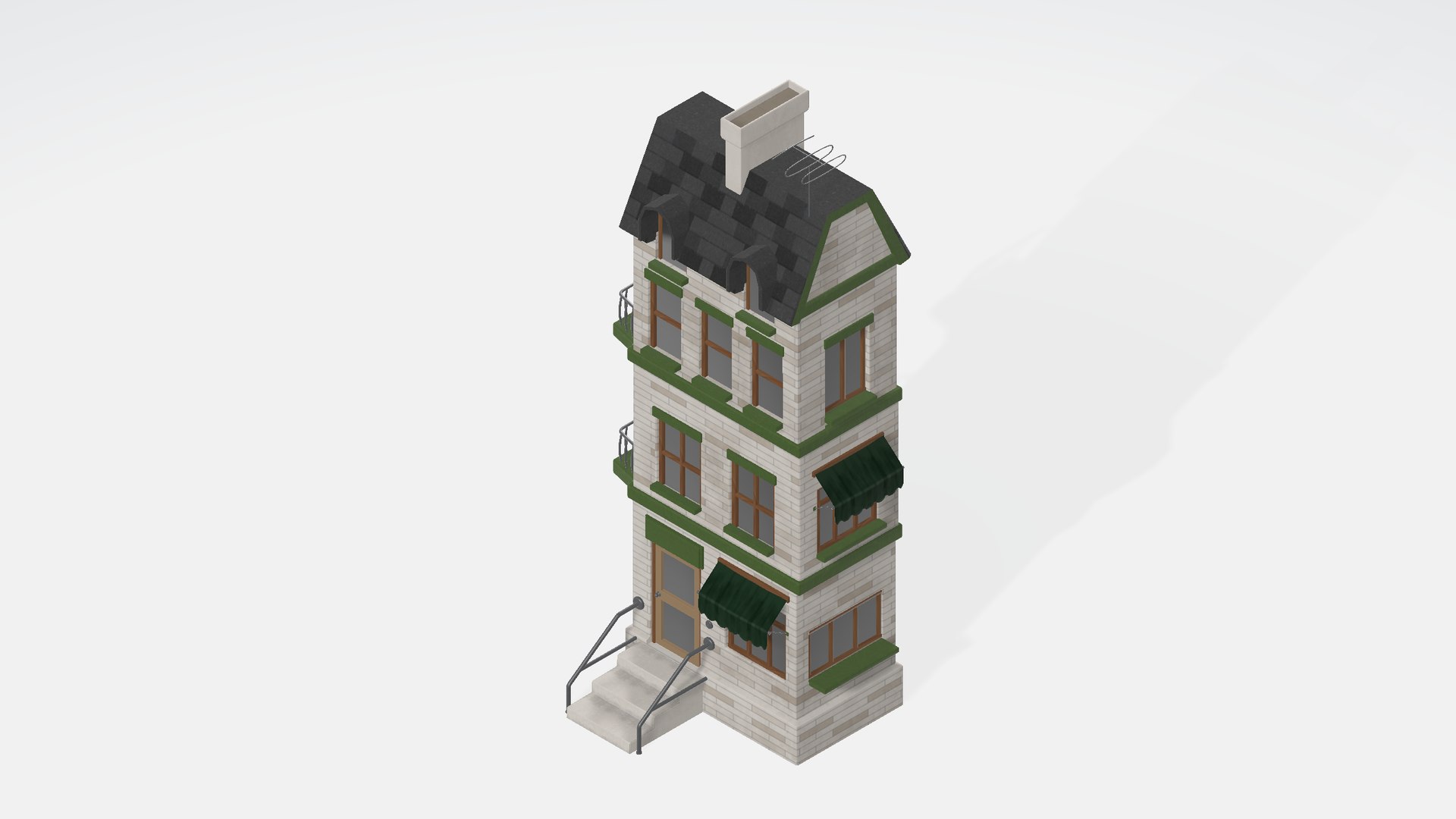 Small City Building 3D Model - TurboSquid 2397064