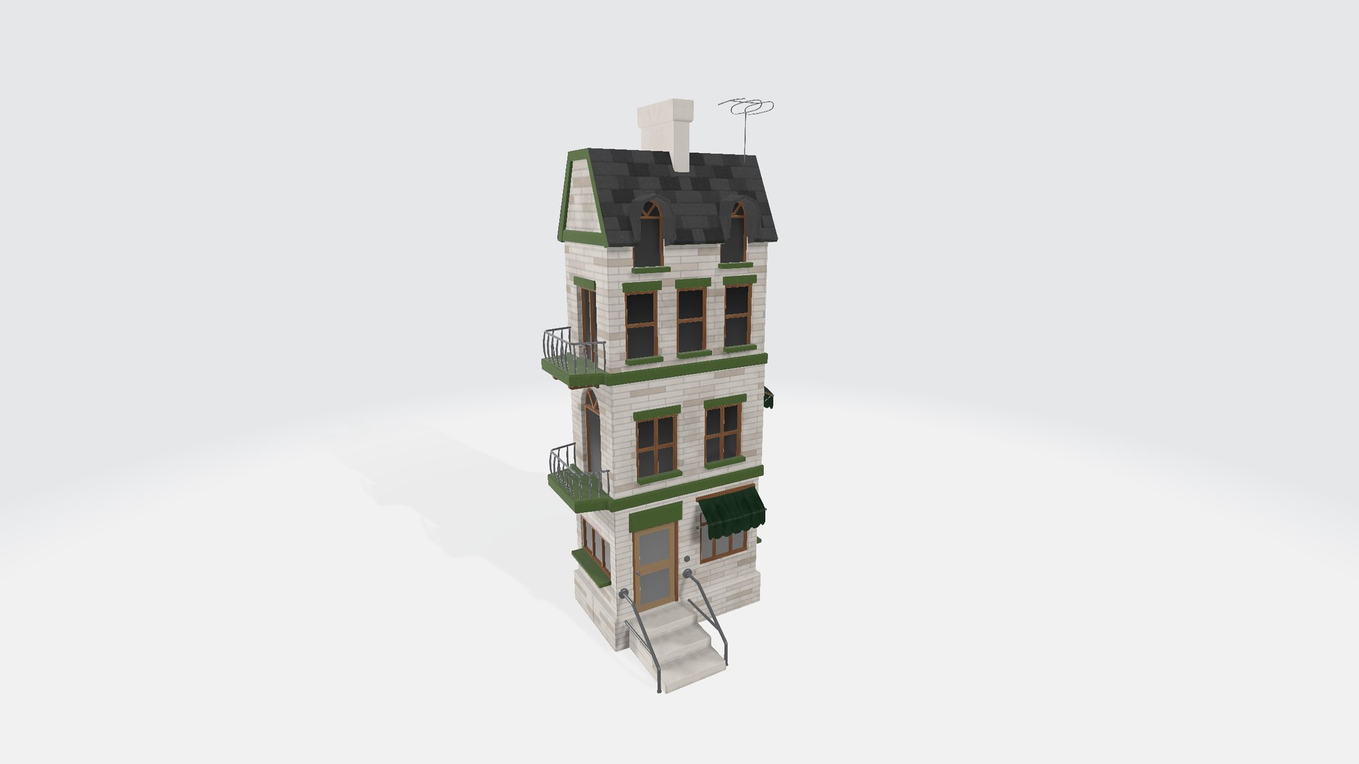 Small City Building 3D Model - TurboSquid 2397064