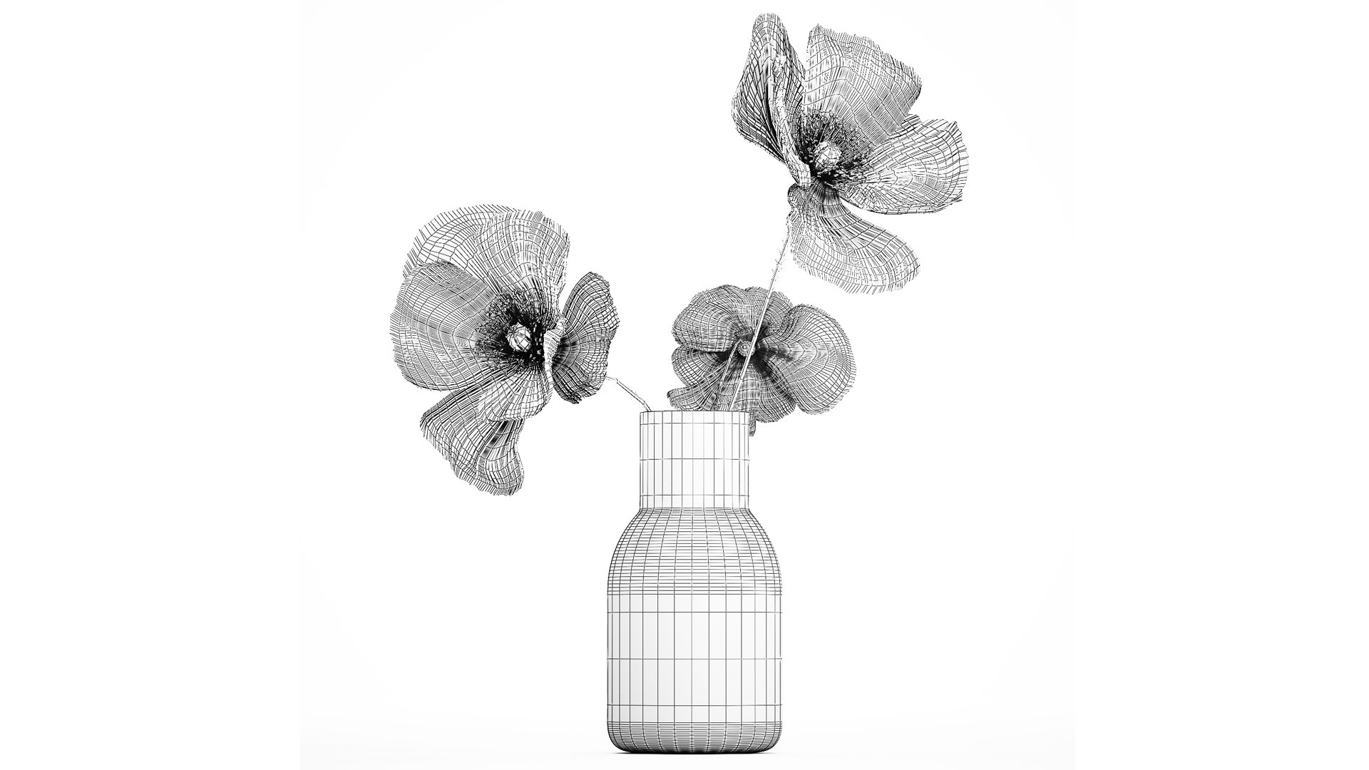 Beautiful Bouquet Of Beautiful Wild Flowers Poppy 468 3D Model - TurboSquid 2294019