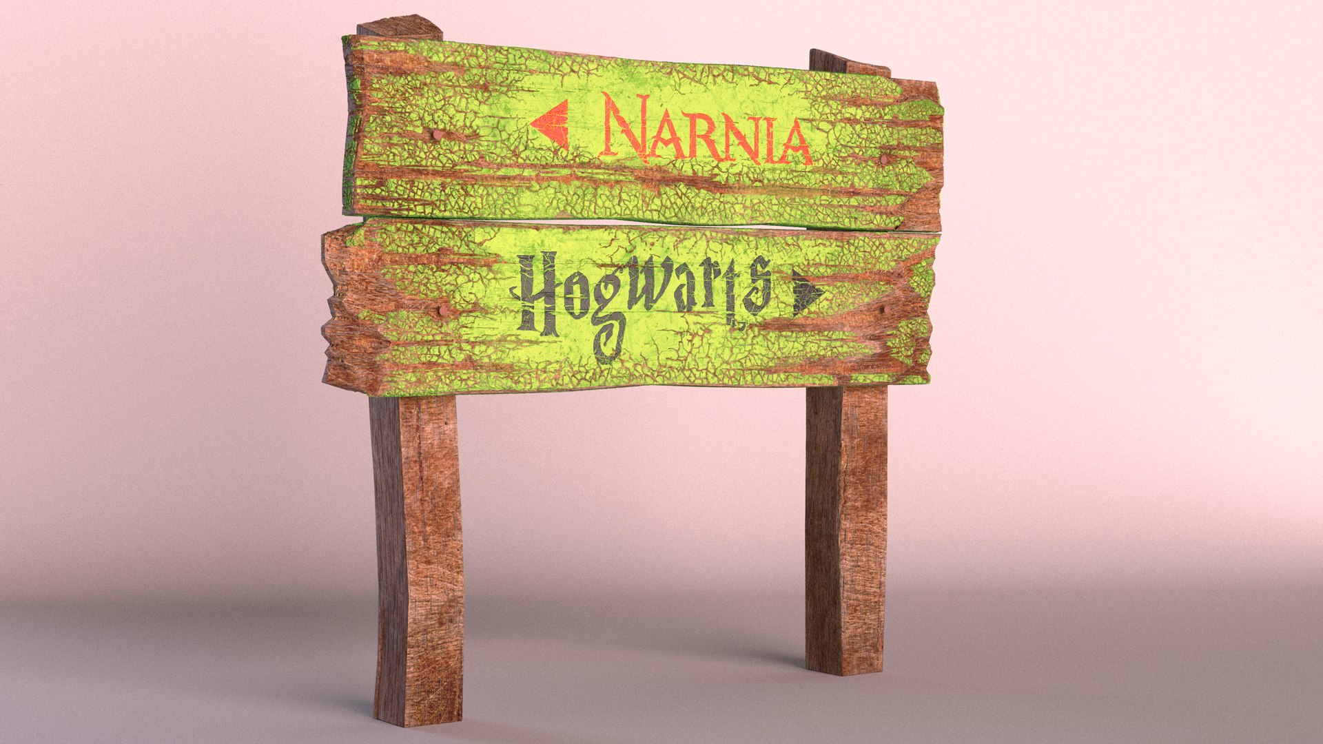 3D model Aged Rustic Wooden Signpost - TurboSquid 2111756