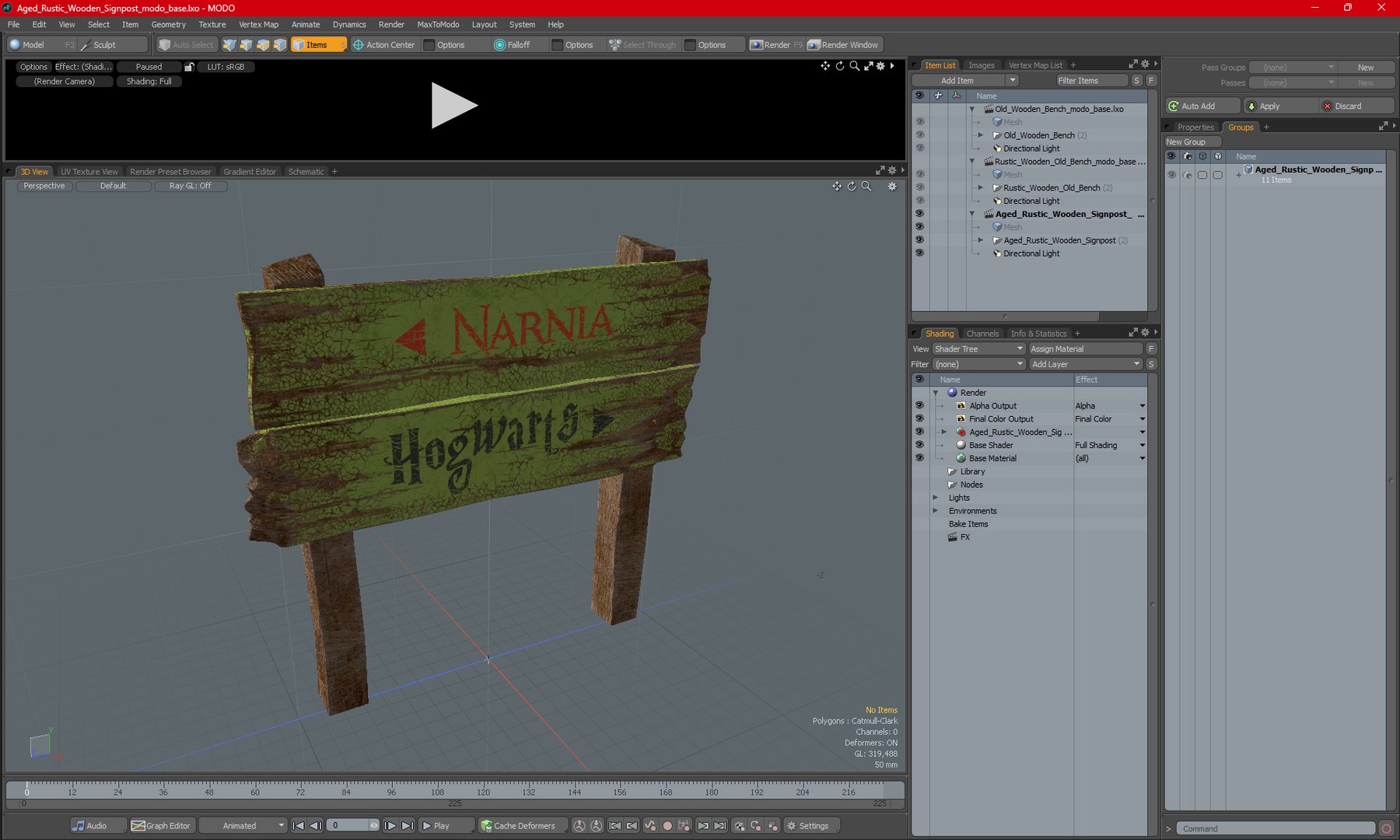 3D model Aged Rustic Wooden Signpost - TurboSquid 2111756