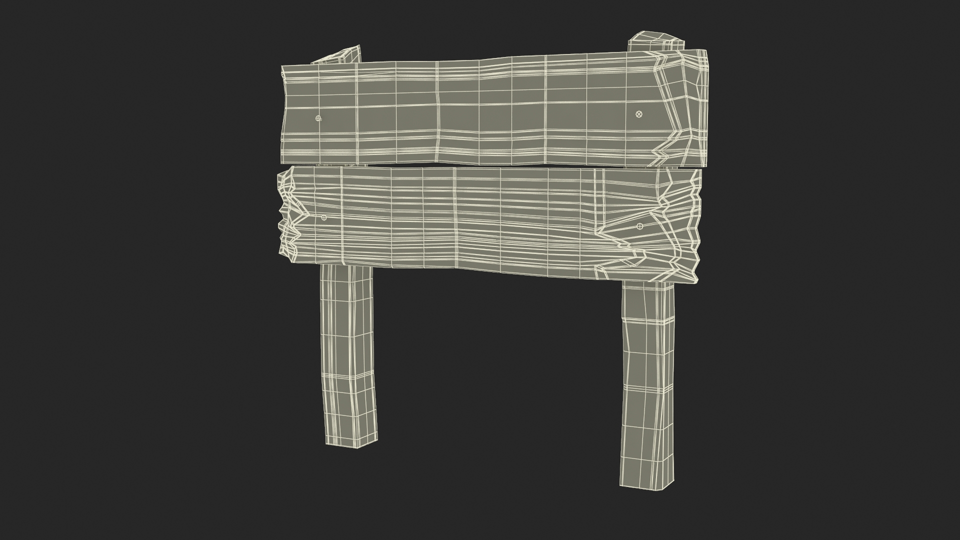 3D model Aged Rustic Wooden Signpost - TurboSquid 2111756