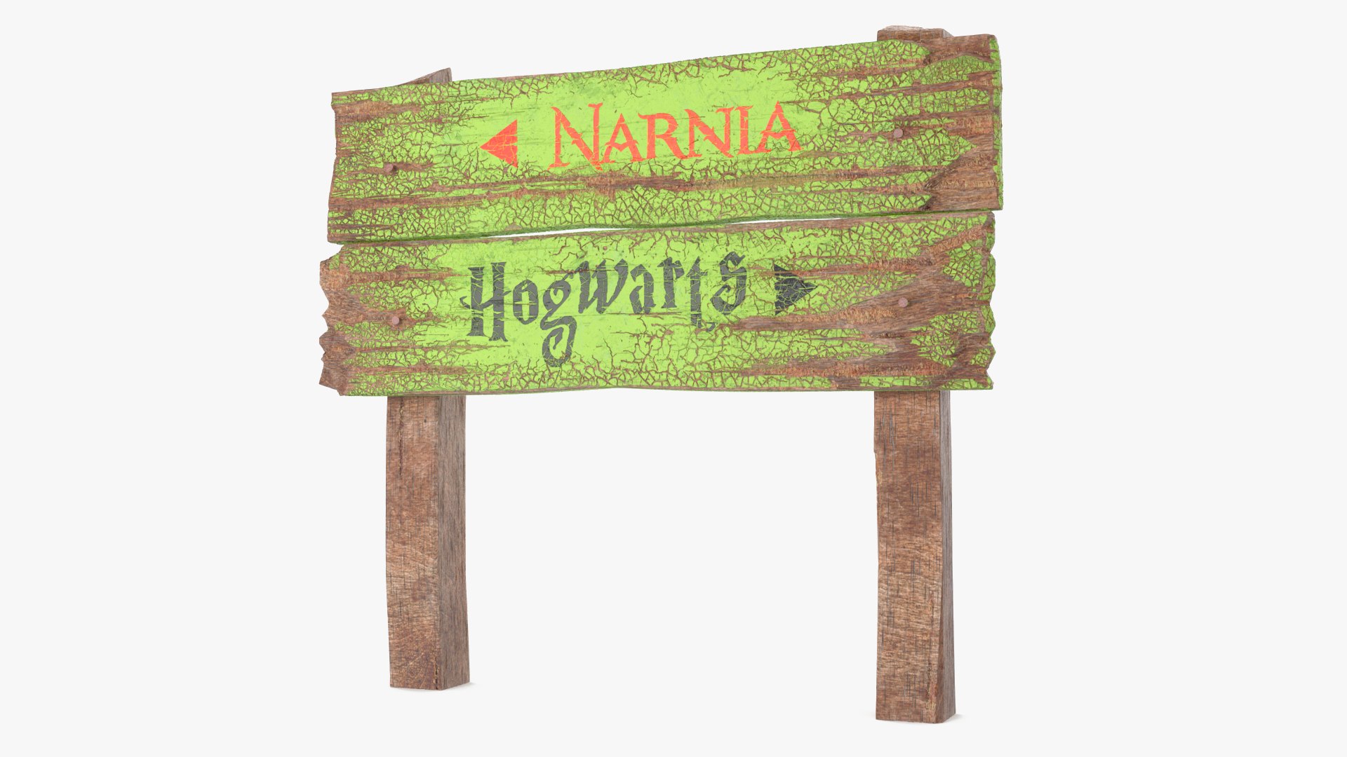 3D model Aged Rustic Wooden Signpost - TurboSquid 2111756