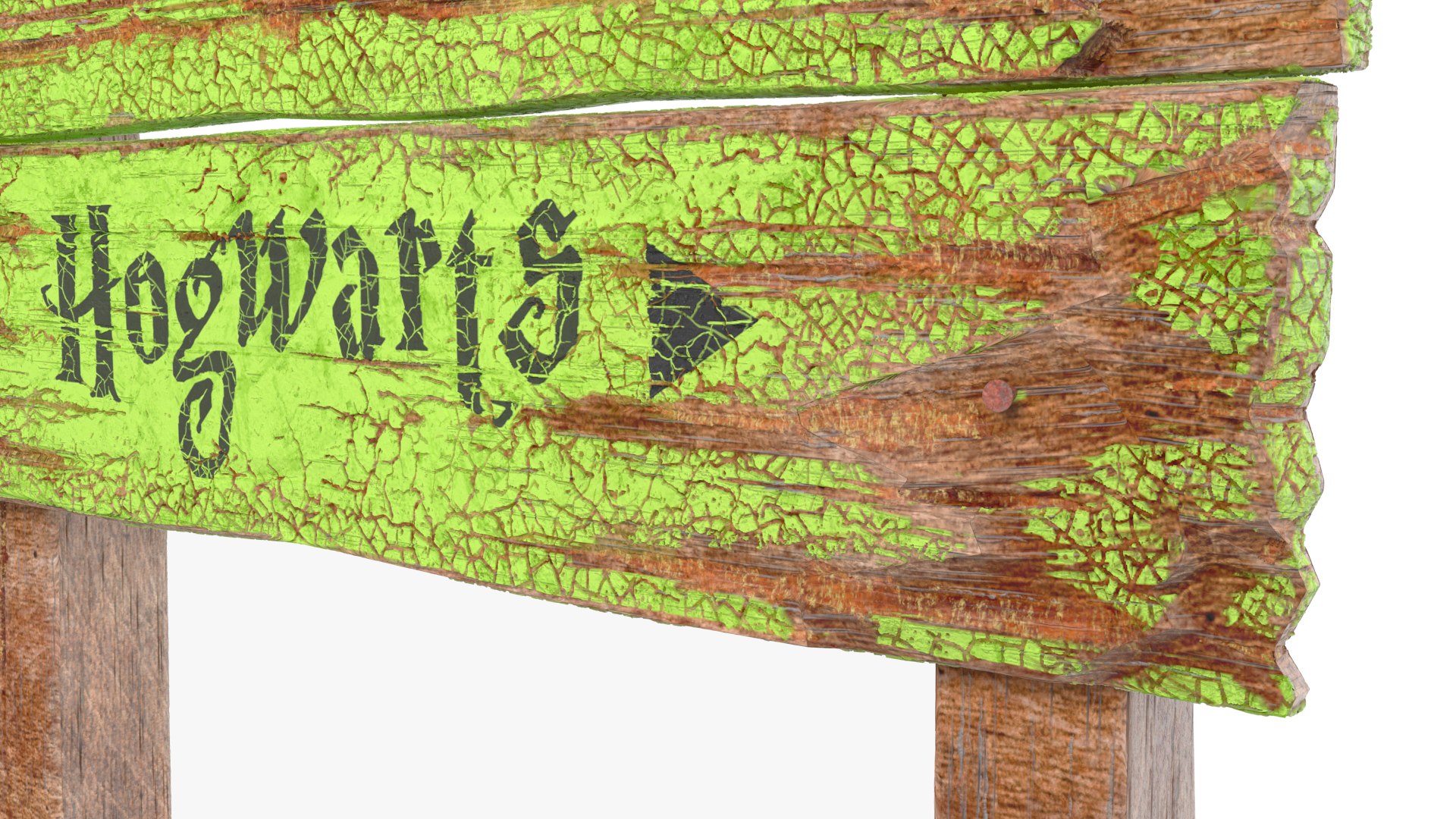 3D model Aged Rustic Wooden Signpost - TurboSquid 2111756