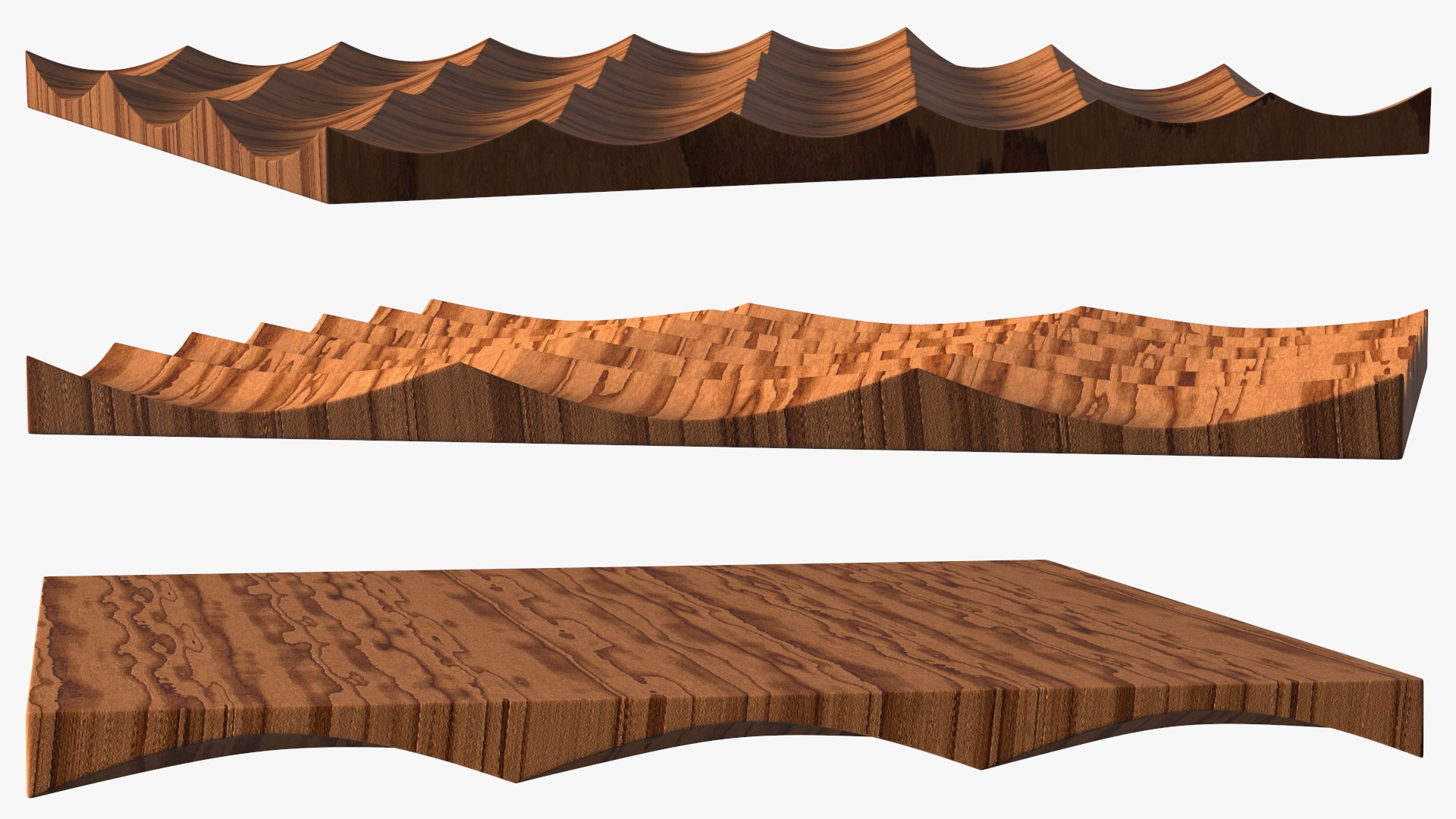 3D Wall Panel Half Pipe Wood 3D Model - TurboSquid 1907962