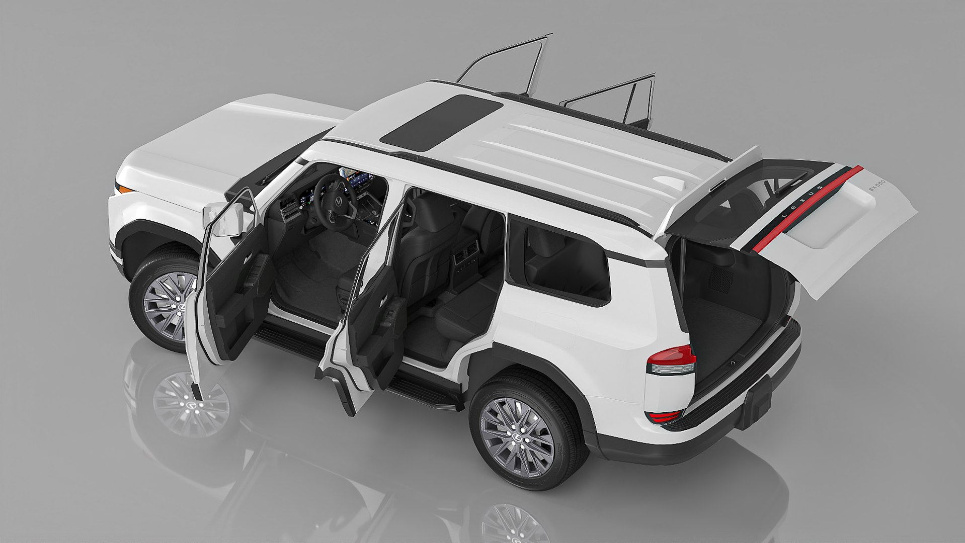 3D Lexus GX 550 SUV Eminent White Pearl Rigged For Cinema 4D Model - TurboSquid 2341251