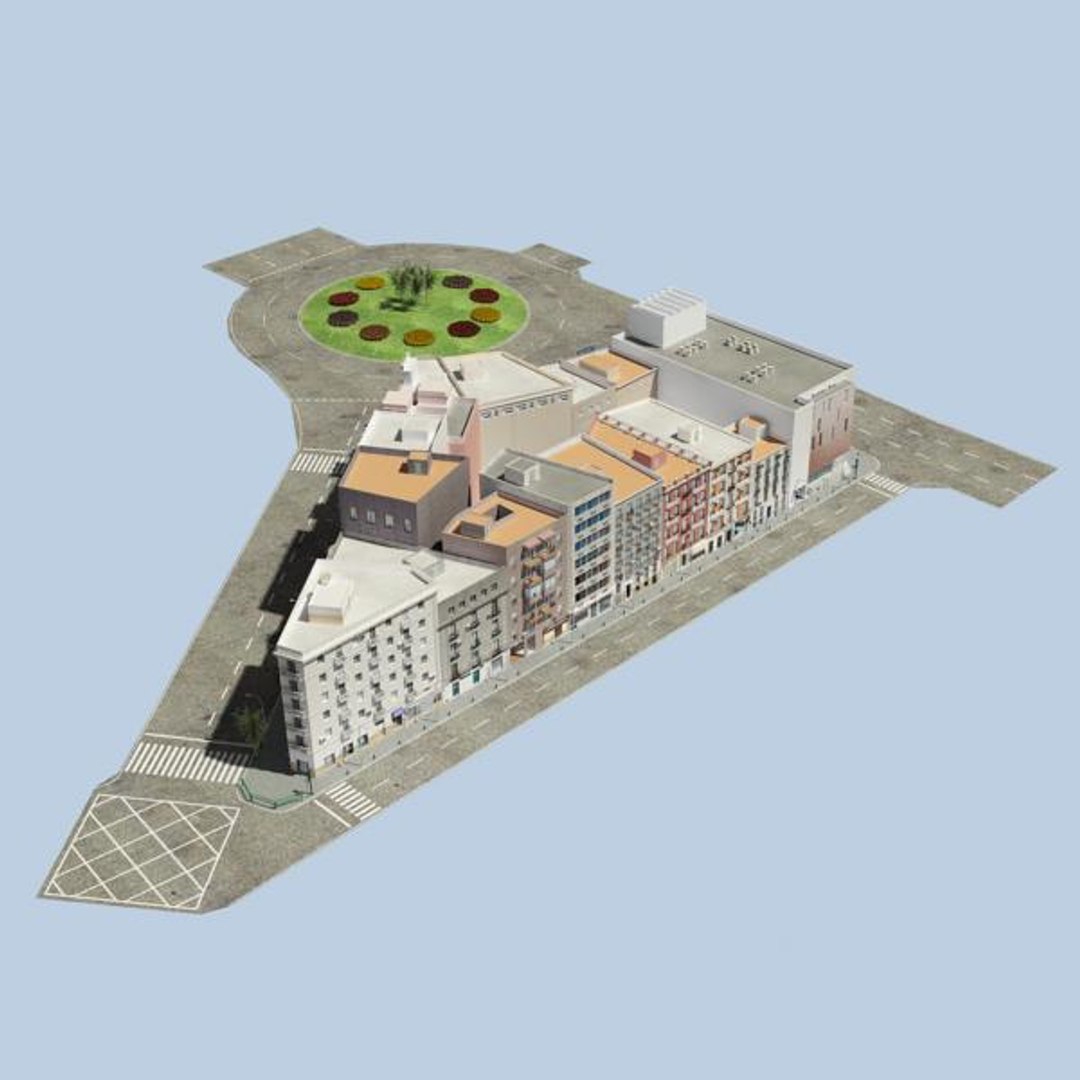 european city block 01 max