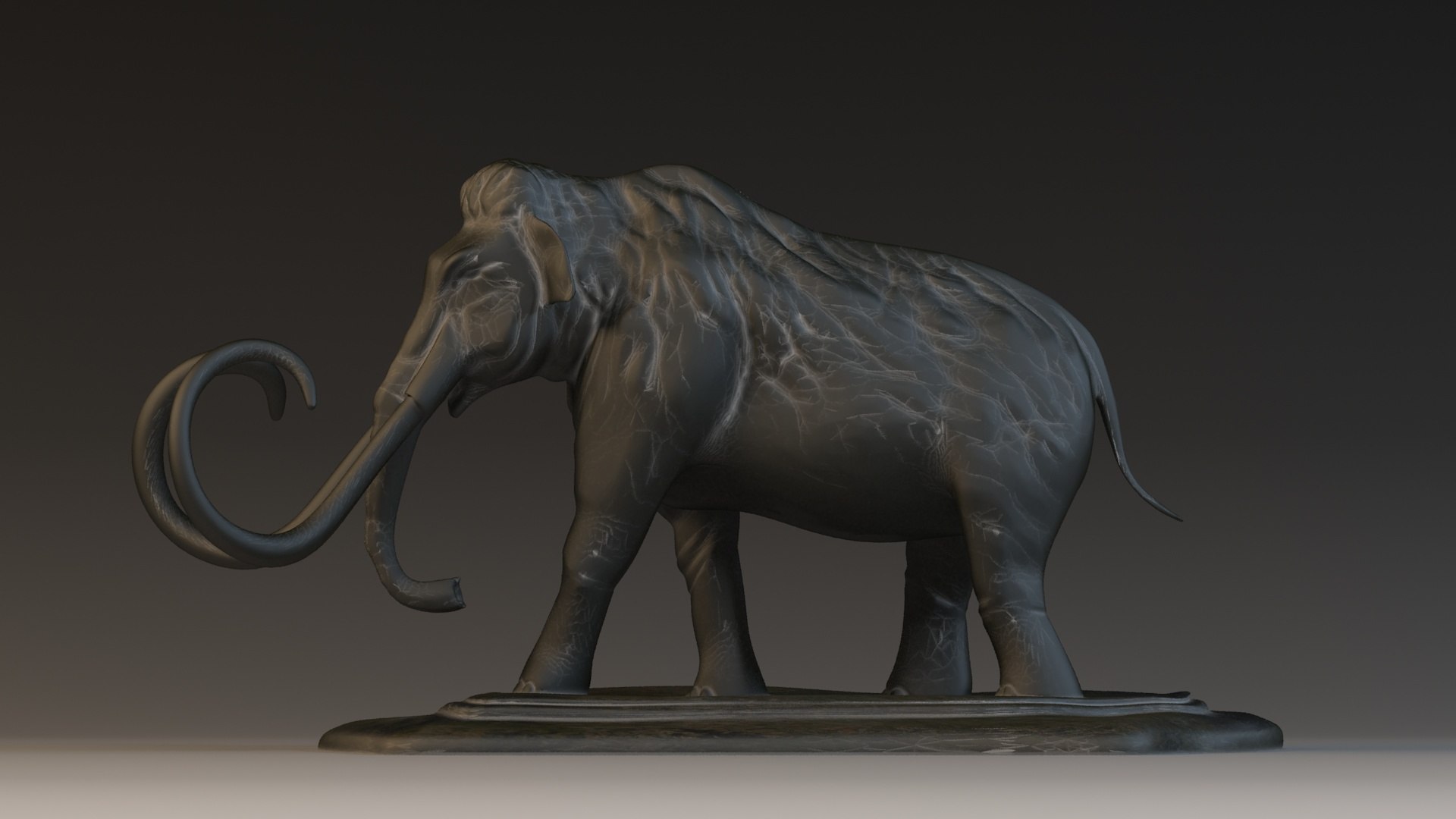 3D Mammoth Elephant Sculpture Animal Extinct Art Sculptures North ...