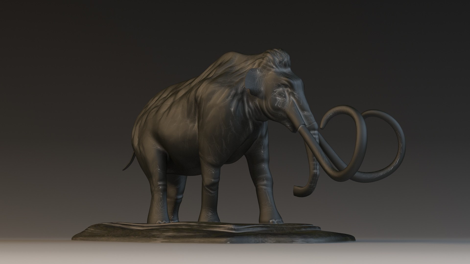 3D Mammoth Elephant Sculpture Animal Extinct Art Sculptures North ...